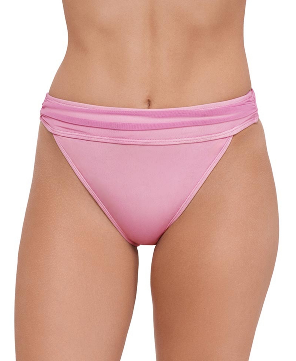 Click here for Steve Madden Womens High-Leg Ruched Band Swim Bott... prices
