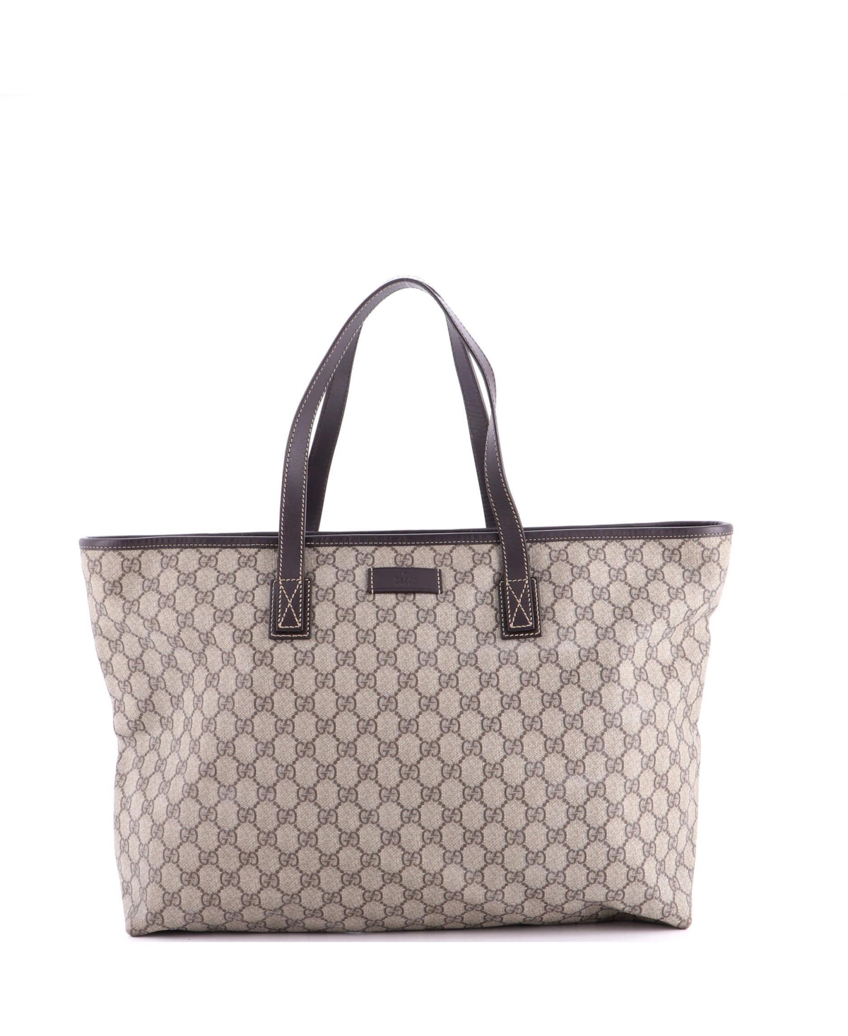 Click here for Pre-Owned Gucci Large Plus Tote Gg Coated Canvas w... prices