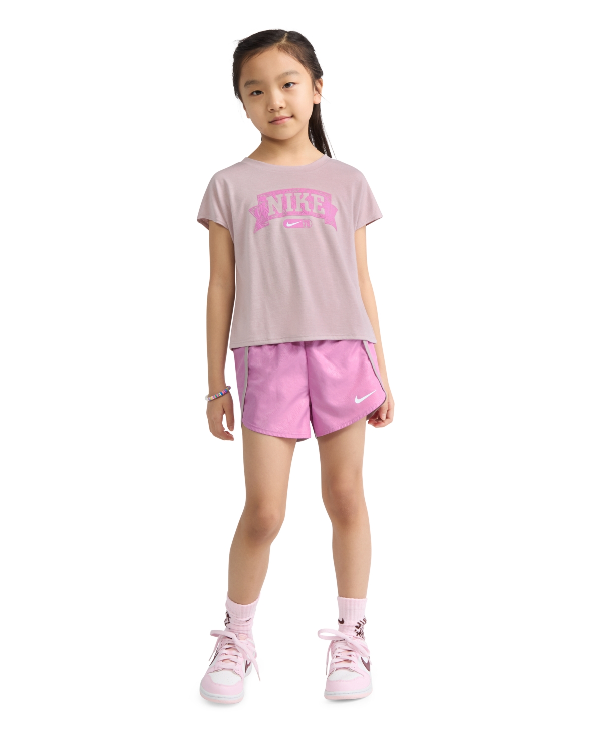 Click here for Nike Girls 4-6X Lace It Up Crewneck T-Shirt and Sh... prices