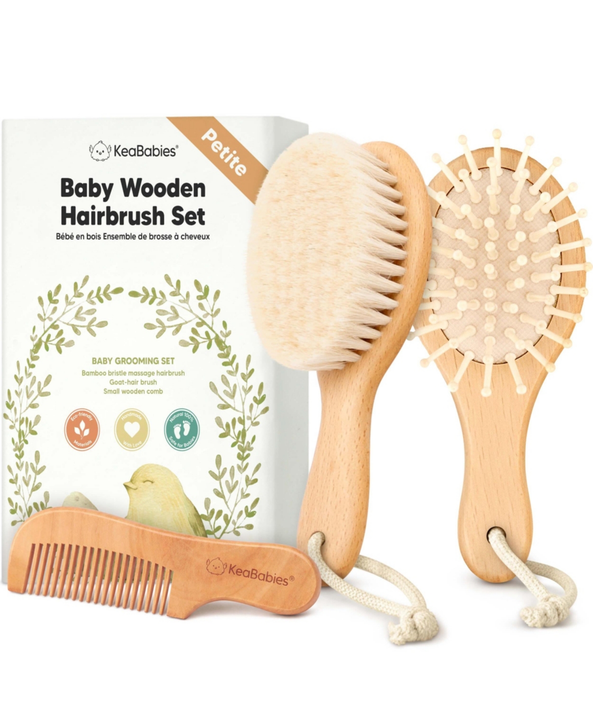 Click here for KeaBabies Baby Hair Brush and Comb Set Petite  Ova... prices