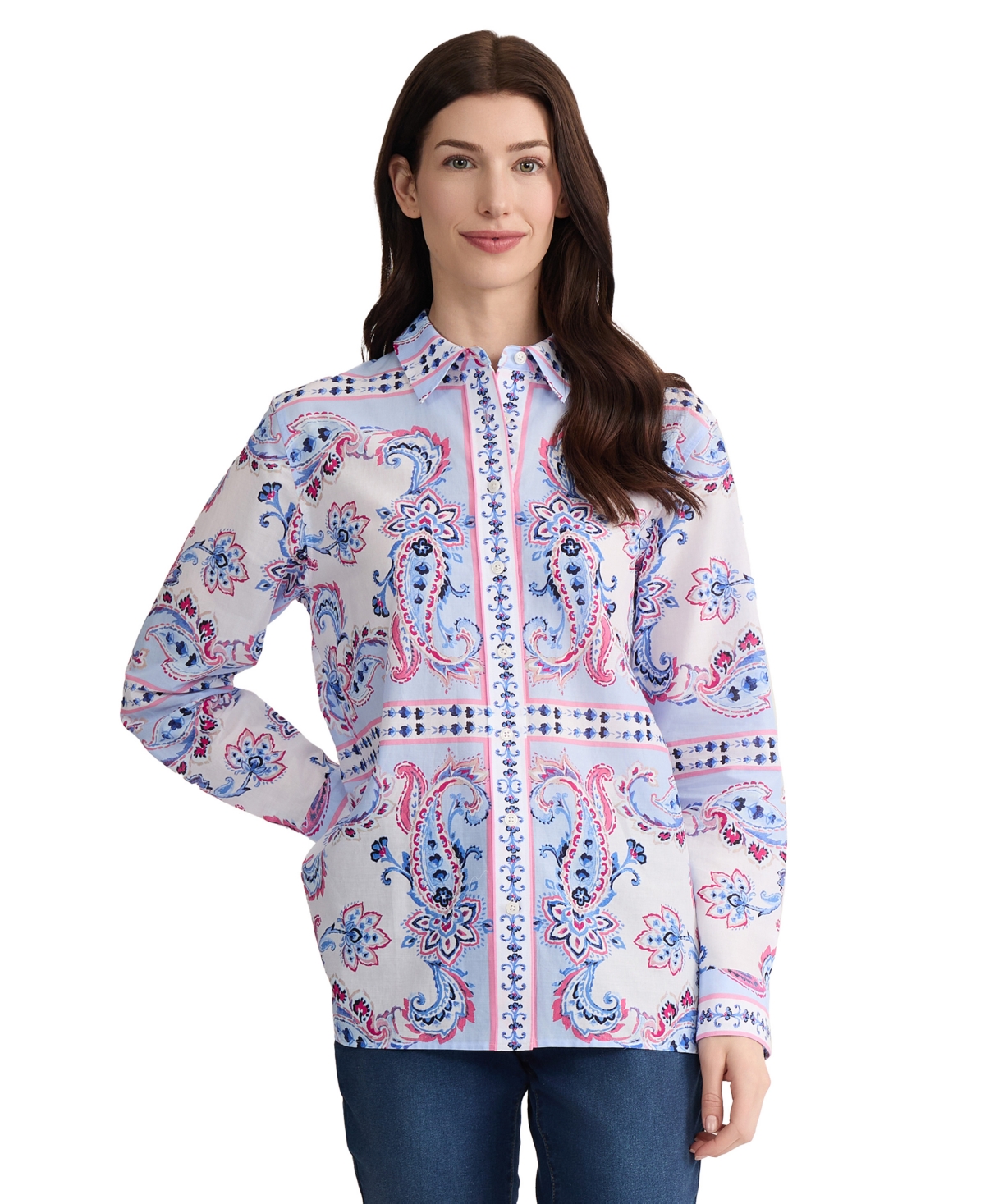 Click here for Jones New York Womens Button-Down Long-Sleeve Blou... prices