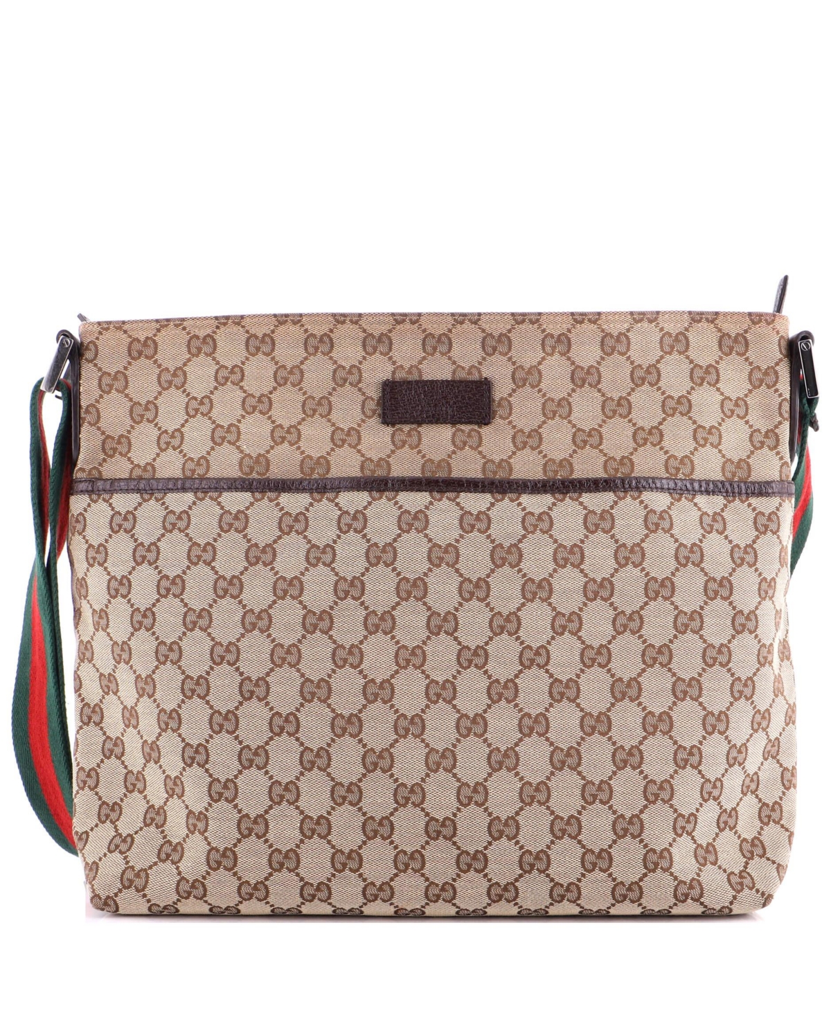 Click here for Pre-Owned Gucci Medium Front Pocket Web Messenger... prices