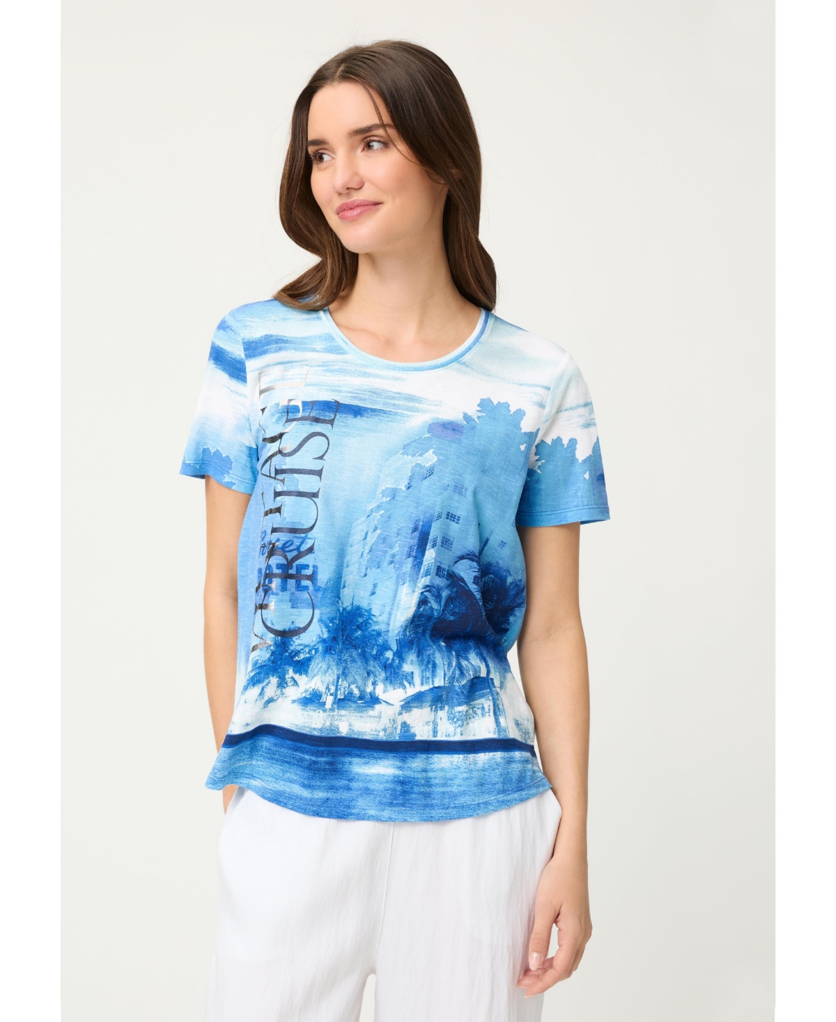 Click here for Olsen Womens Vintage Cruise T-Shirt - Bay blue prices