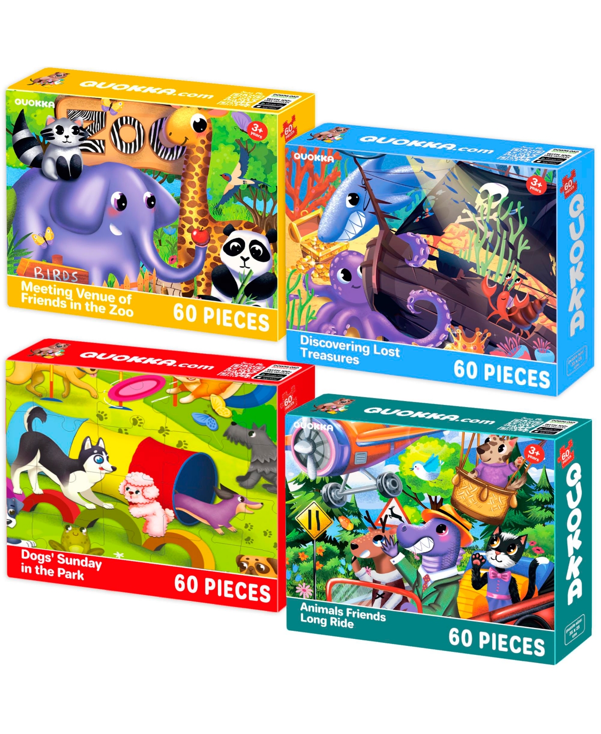 Click here for Quokka 4 x 60 Pieces Jigsaw Puzzles for Kids Ages... prices