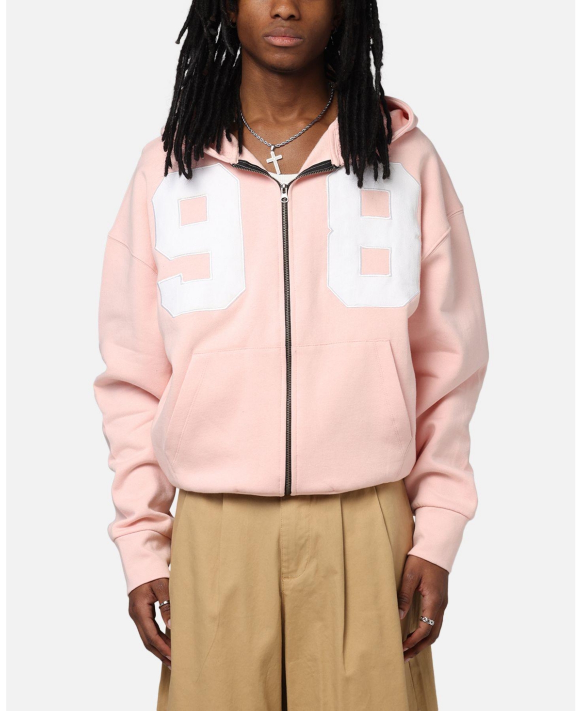 Click here for Loiter Mens Cosmos Zip Hoodie Sweatshirt - Pink prices