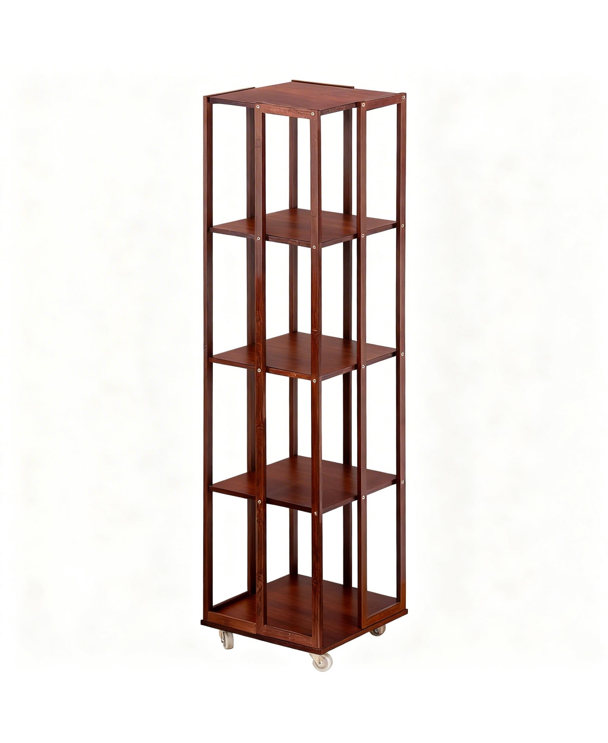 Click here for Yigii 5 Tier Bamboo Rotating Bookshelf with Wheels... prices