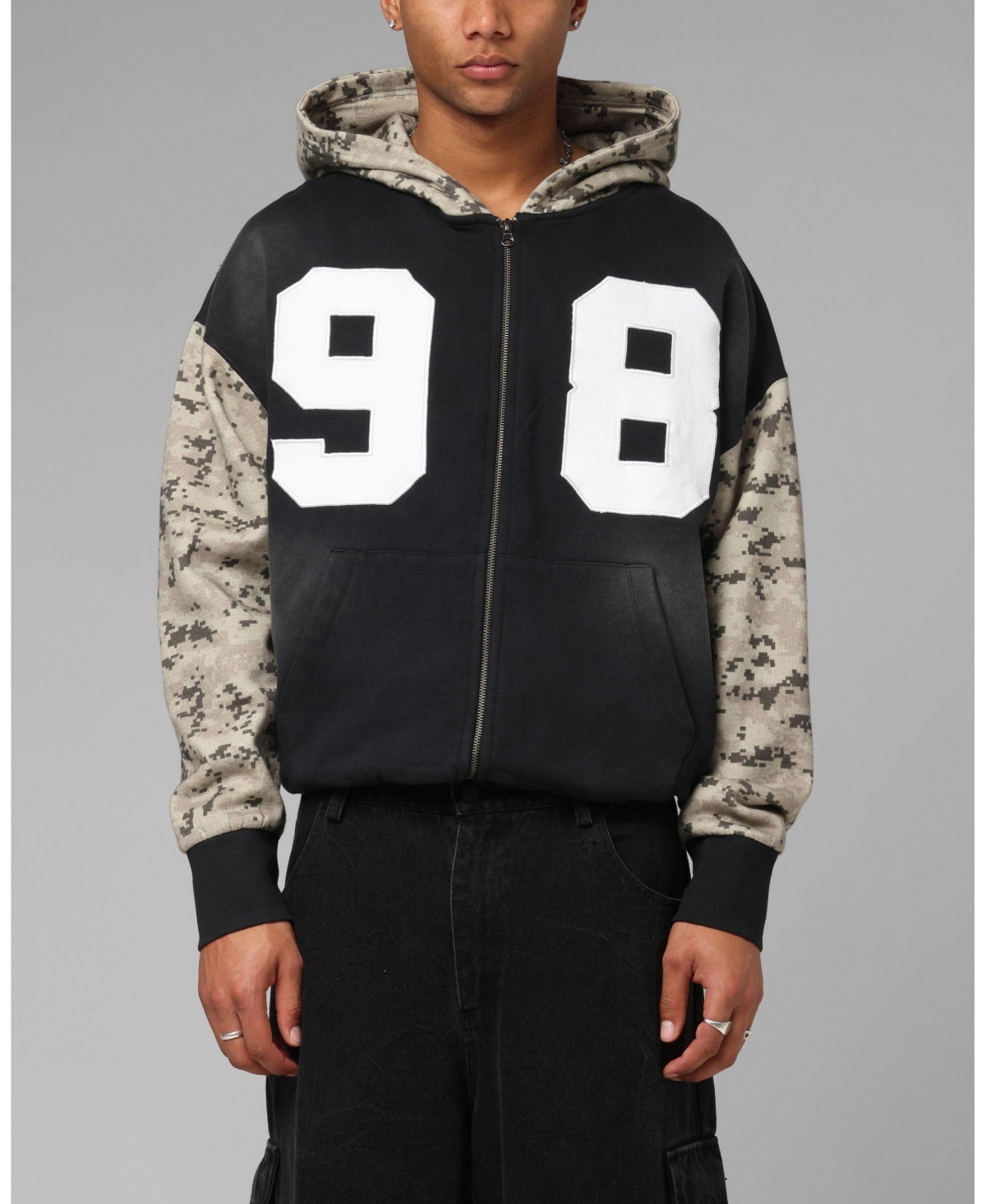 Click here for Loiter Mens Cosmos Zip Hoodie Sweatshirt - Black prices