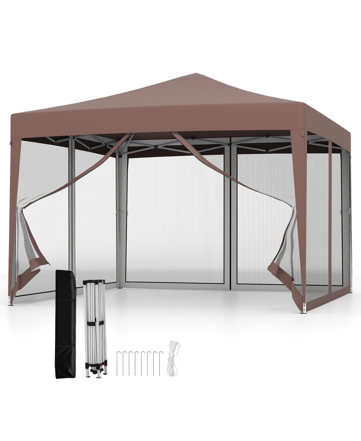 Click here for Gymax 10 Ft x 10 Ft Pop-Up Canopy Tent w/ Mesh Net... prices