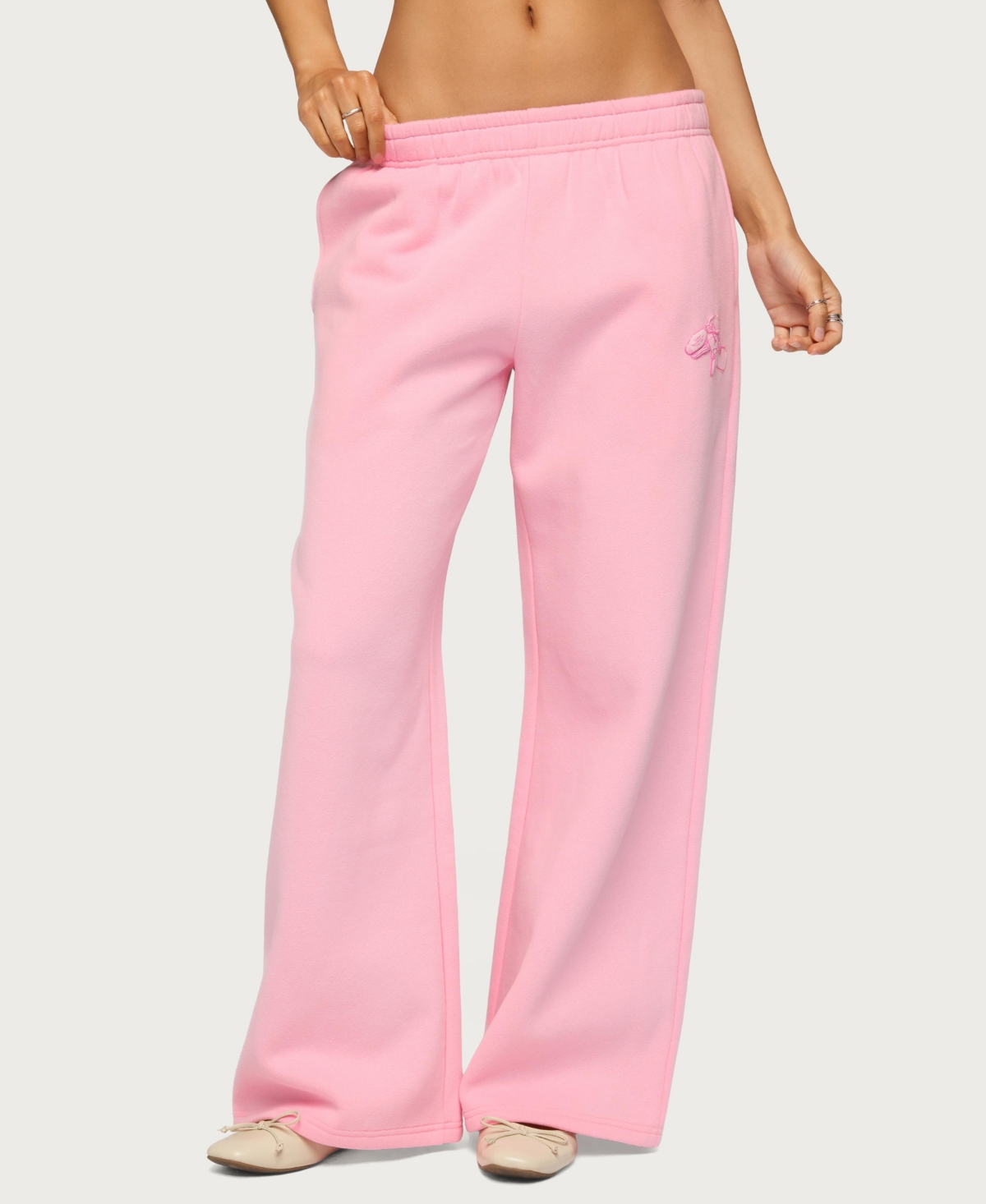 Click here for Edikted Womens Keychain Cutie Straight Leg Sweatpa... prices