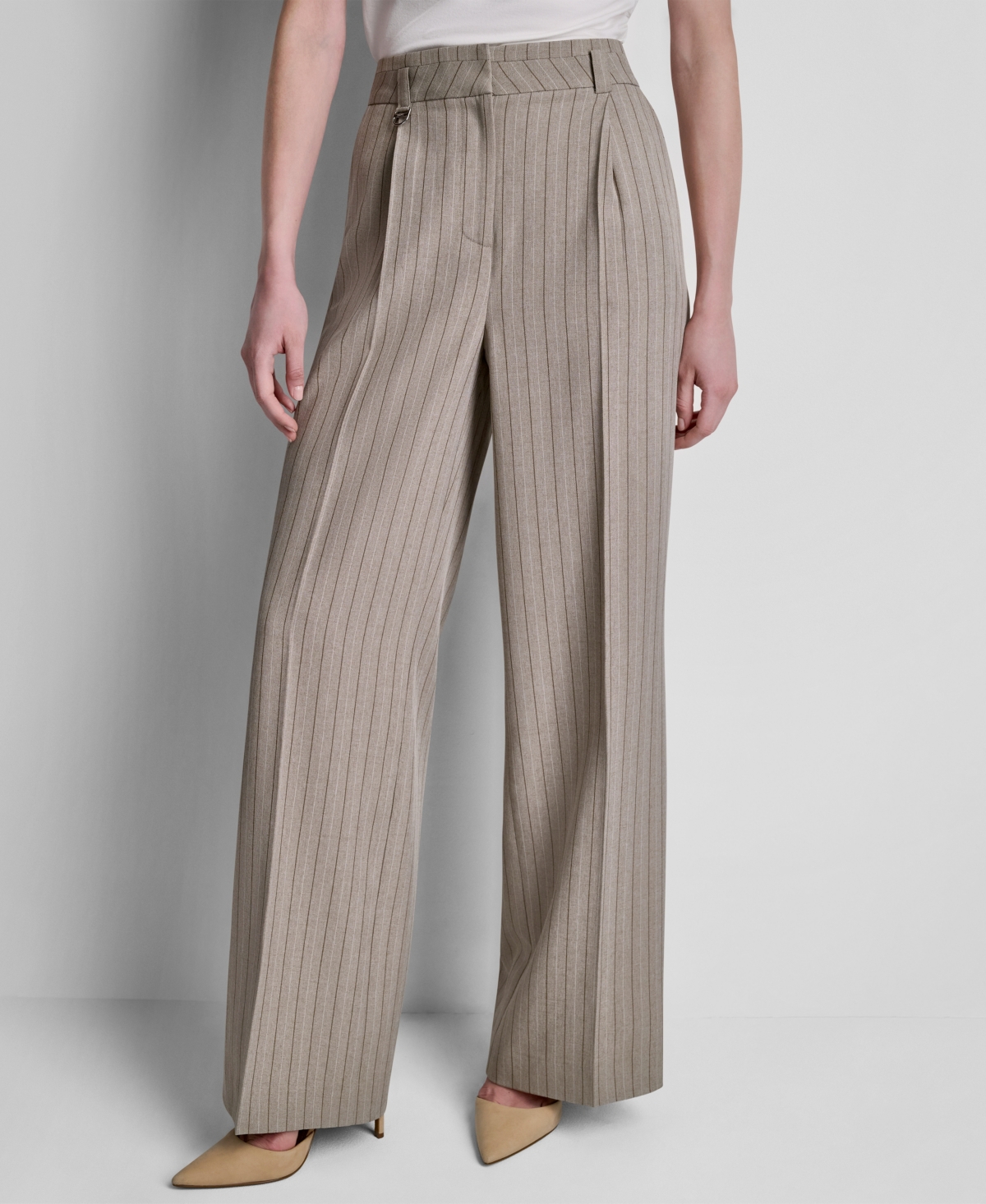 Click here for Dkny Petite Pinstripe Mid-Rise Trouser Pants - Dun... prices
