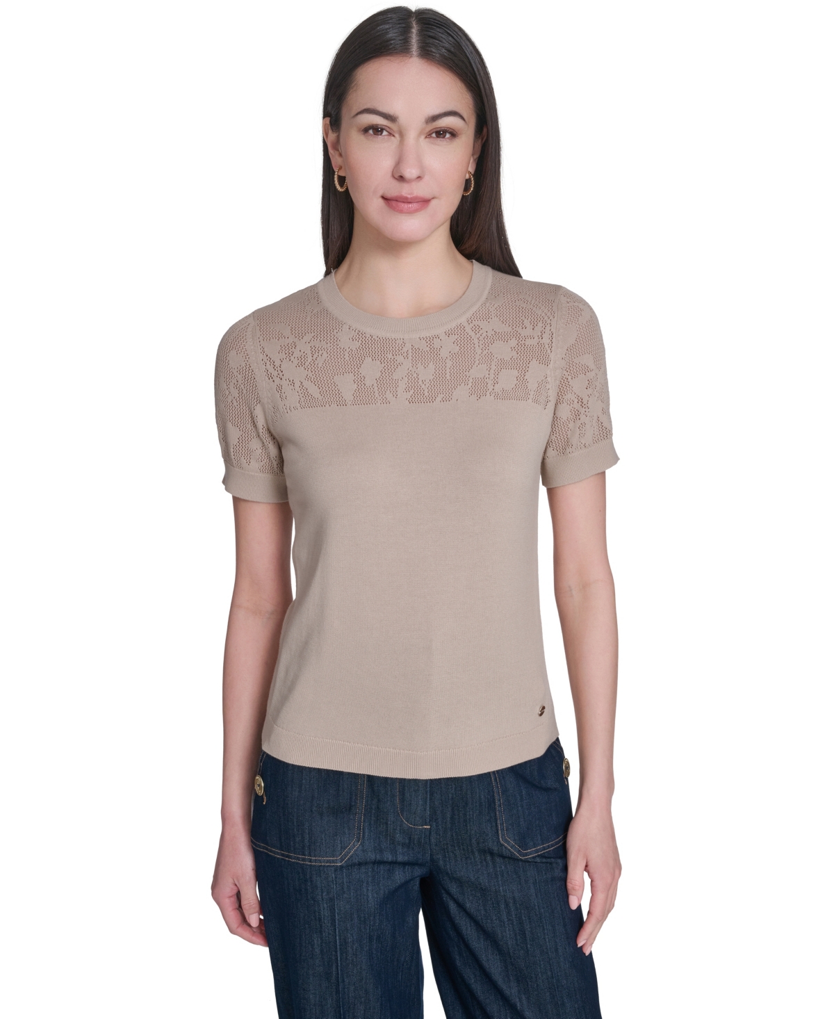 Click here for Tommy Hilfiger Womens Crew Neck Floral Sweater - K... prices