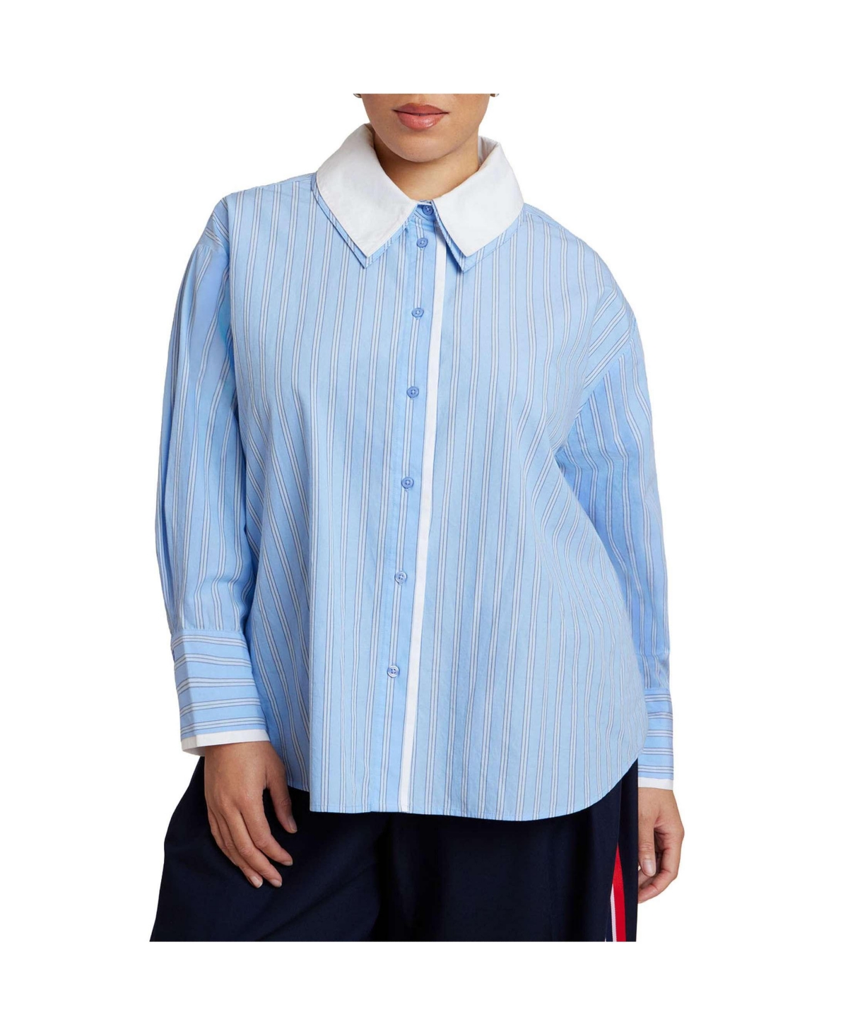 Click here for Eloquii Womens Plus Size Double Collared Button Up... prices