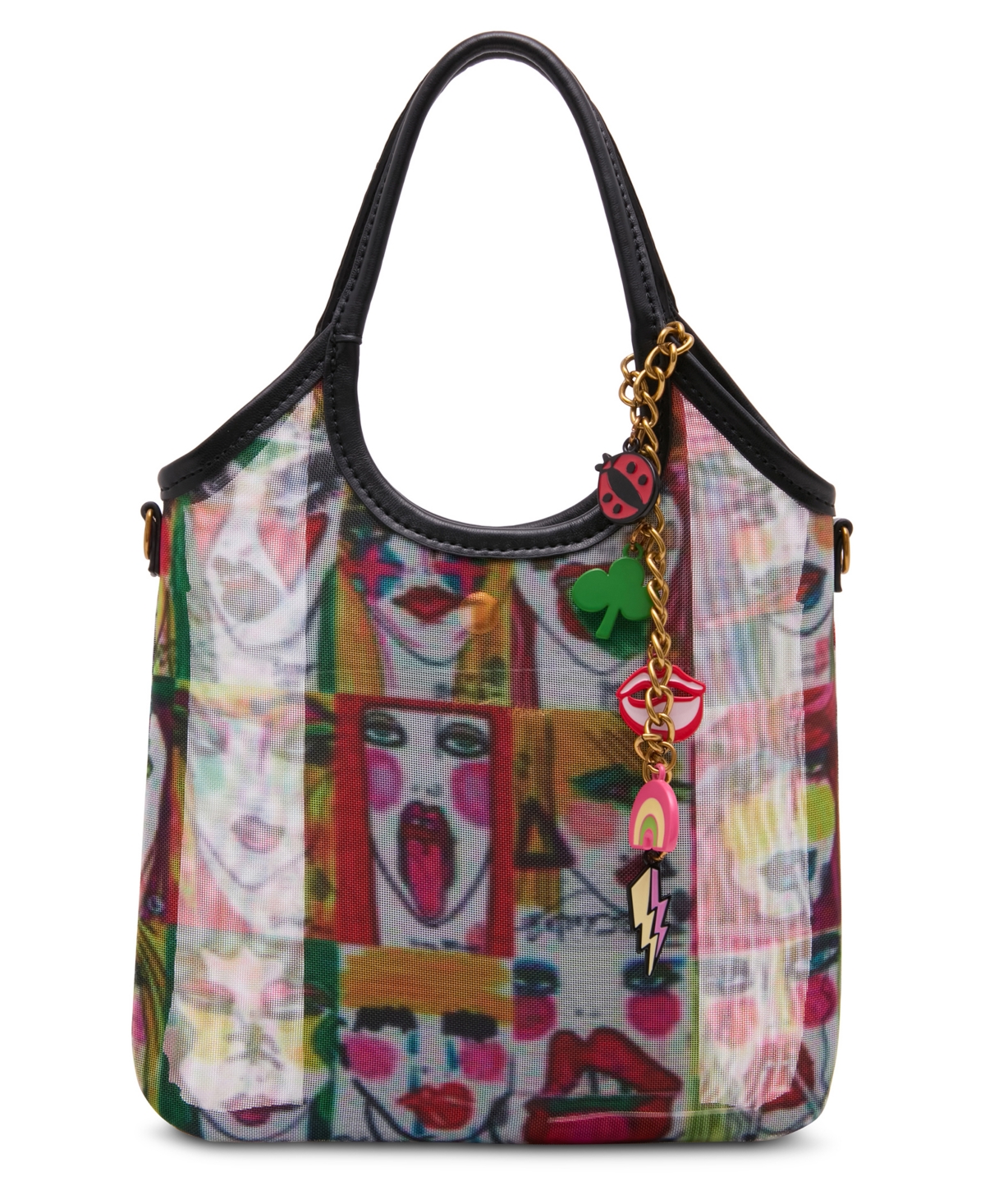 Click here for Betsey Johnson Artwork Faces Mini Satchel Handbag... prices