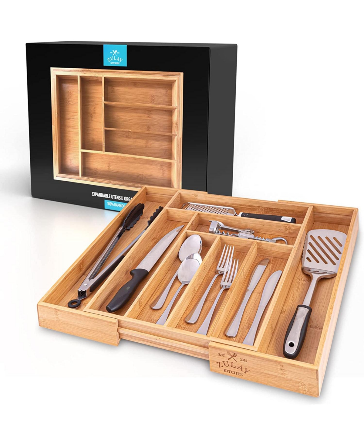 Click here for Bamboo Kitchen Drawer Organizer - Brown prices