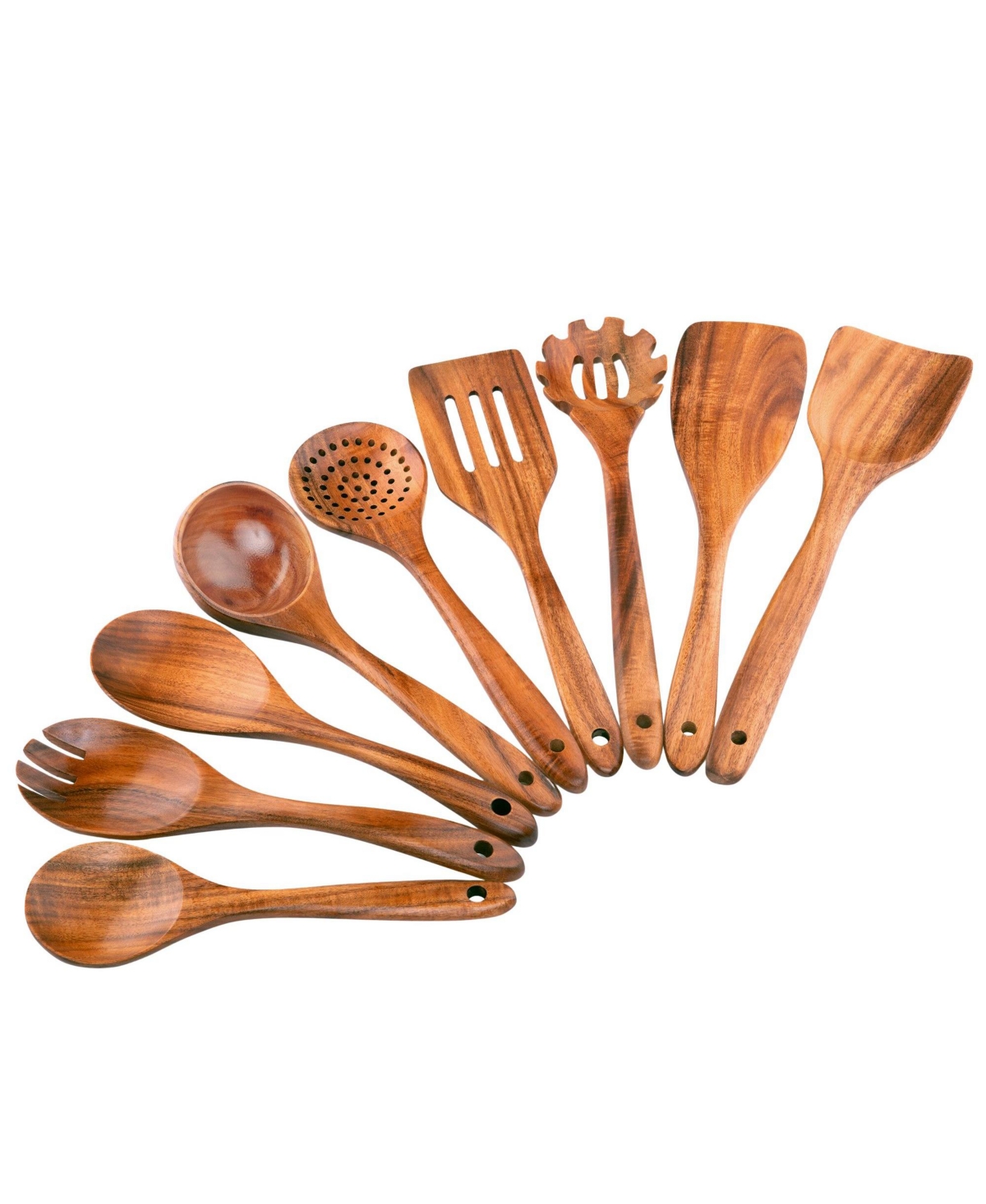 Click here for 9-Piece Natural Teak Wooden Utensils for Cooking -... prices