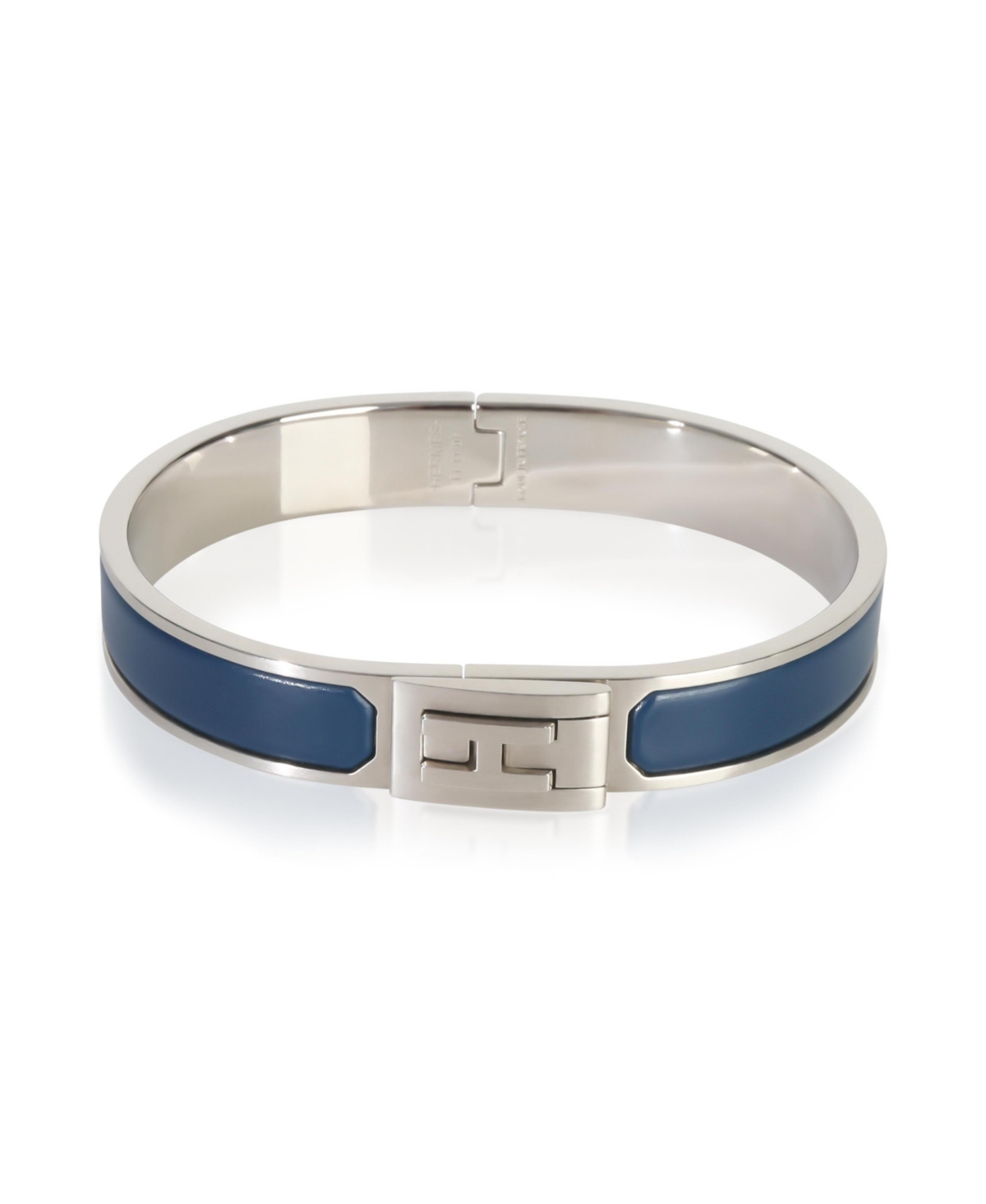 Click here for Pre-Owned Hermes Matte Jet Bracelet In Bleu Biarri... prices