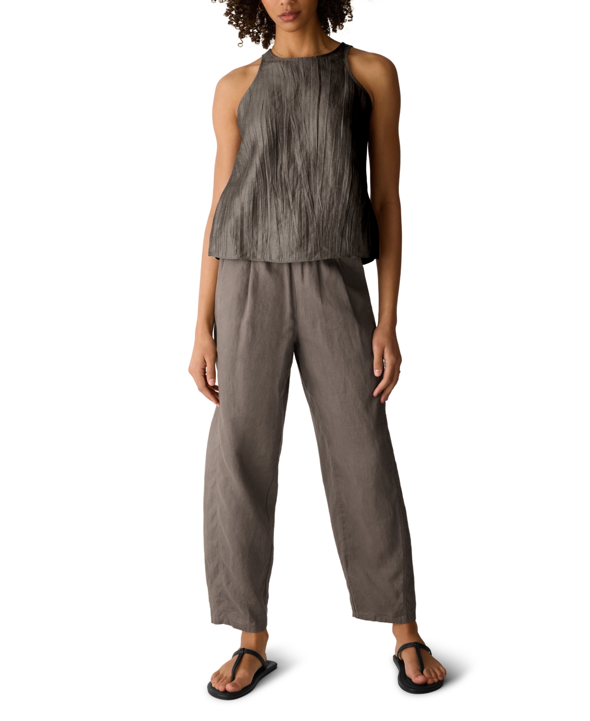 Click here for Eileen Fisher Womens Ankle Pleated Lantern Pants -... prices