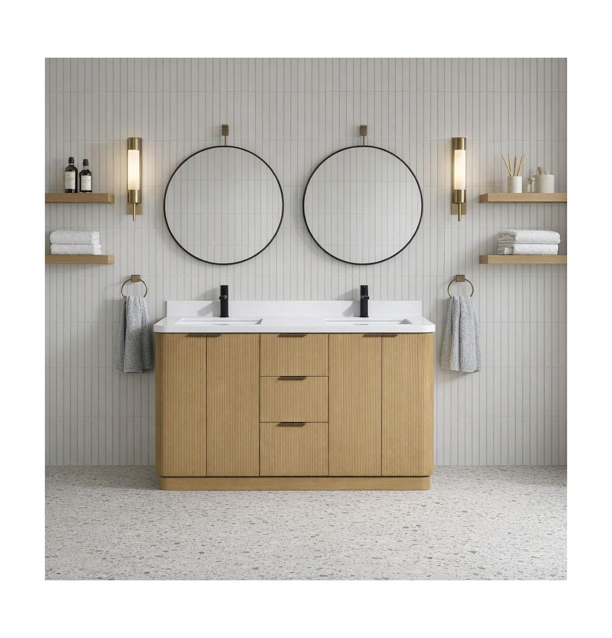 Click here for Ari Bath Calamigo 55" Bathroom Vanity Oak - O... prices