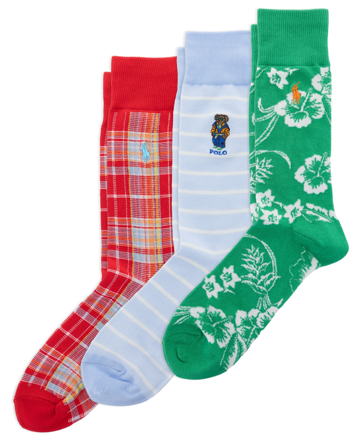 Click here for Polo Ralph Lauren Mens 3-Pack Cotton Sock - Red/Bl... prices