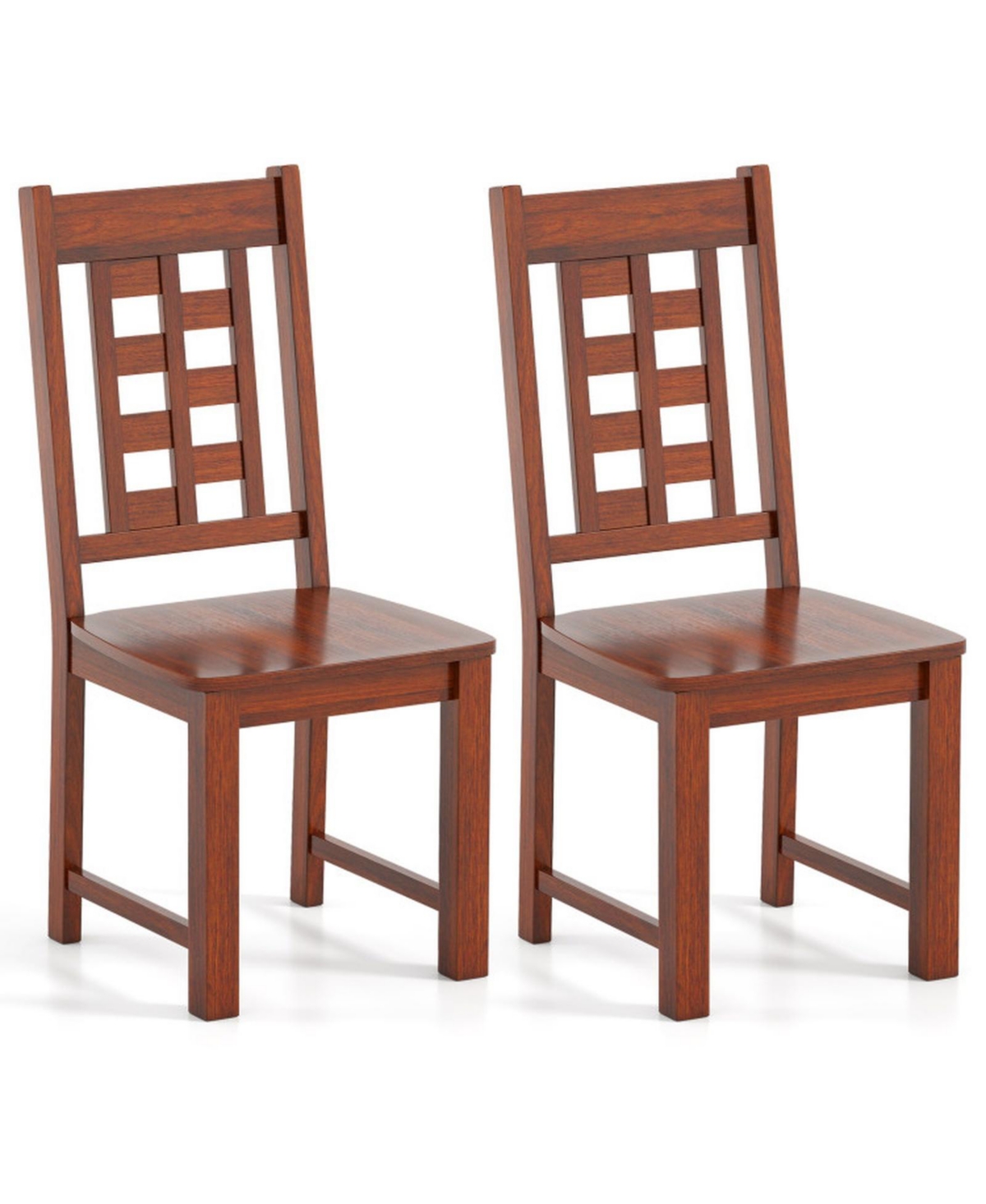 Click here for Gouun Set of 2 Solid Rubber Wood Dining Chairs wit... prices