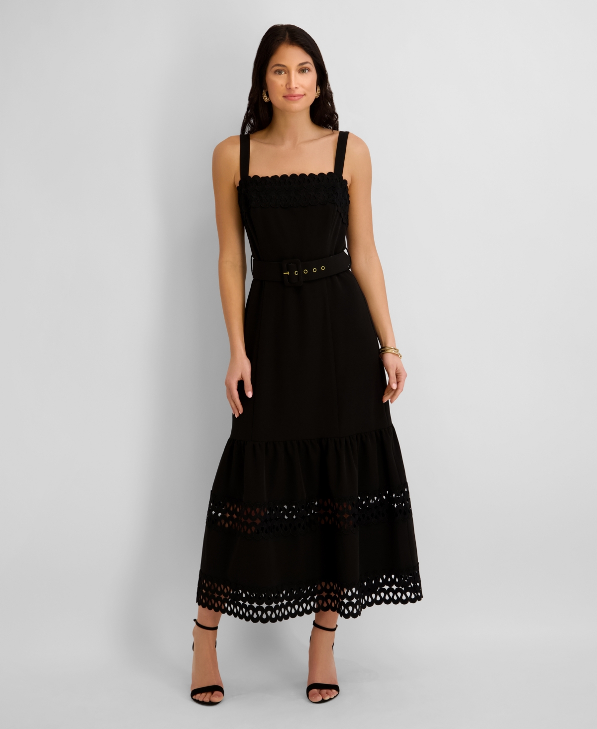 Click here for Kensie Womens Soft Touch Gab Square Neck Dress - B... prices