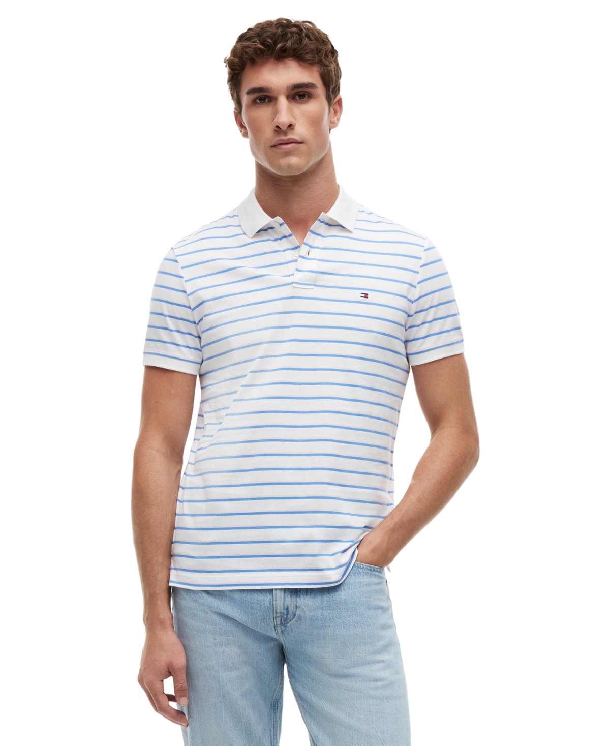 Click here for Tommy Hilfiger Mens Interlock Stripe Regular-Fit P... prices