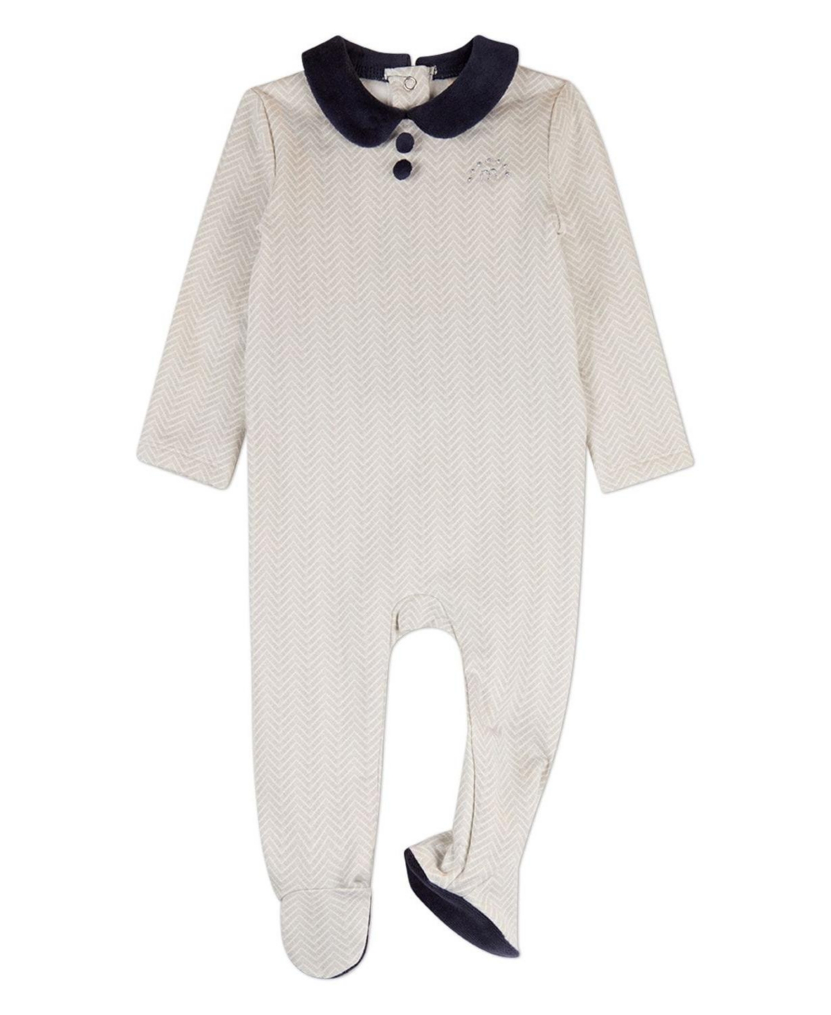 Click here for MeMoi Baby Girls Chevron-Print Cotton-Rich Footie... prices