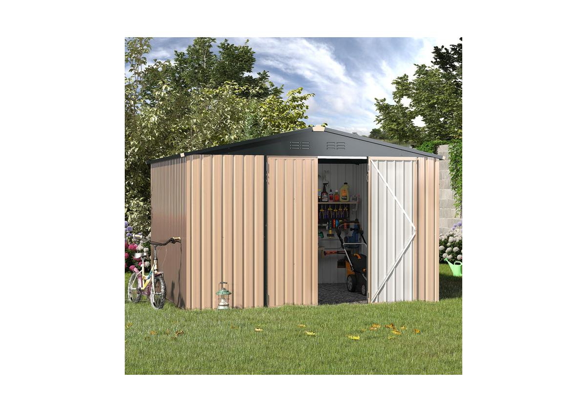 Click here for Aecojoy Outdoor Storage Shed - Brown prices