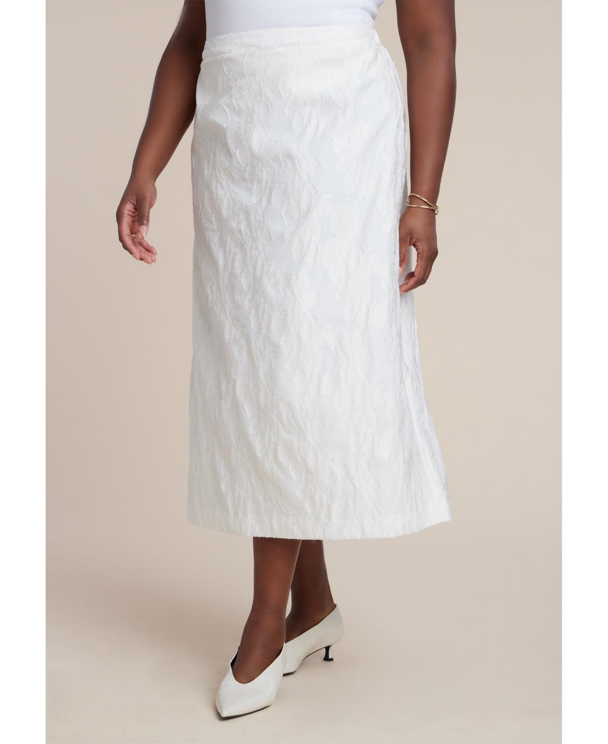 Click here for Eloquii Womens Floral Jacquard A Line Skirt - Coco... prices