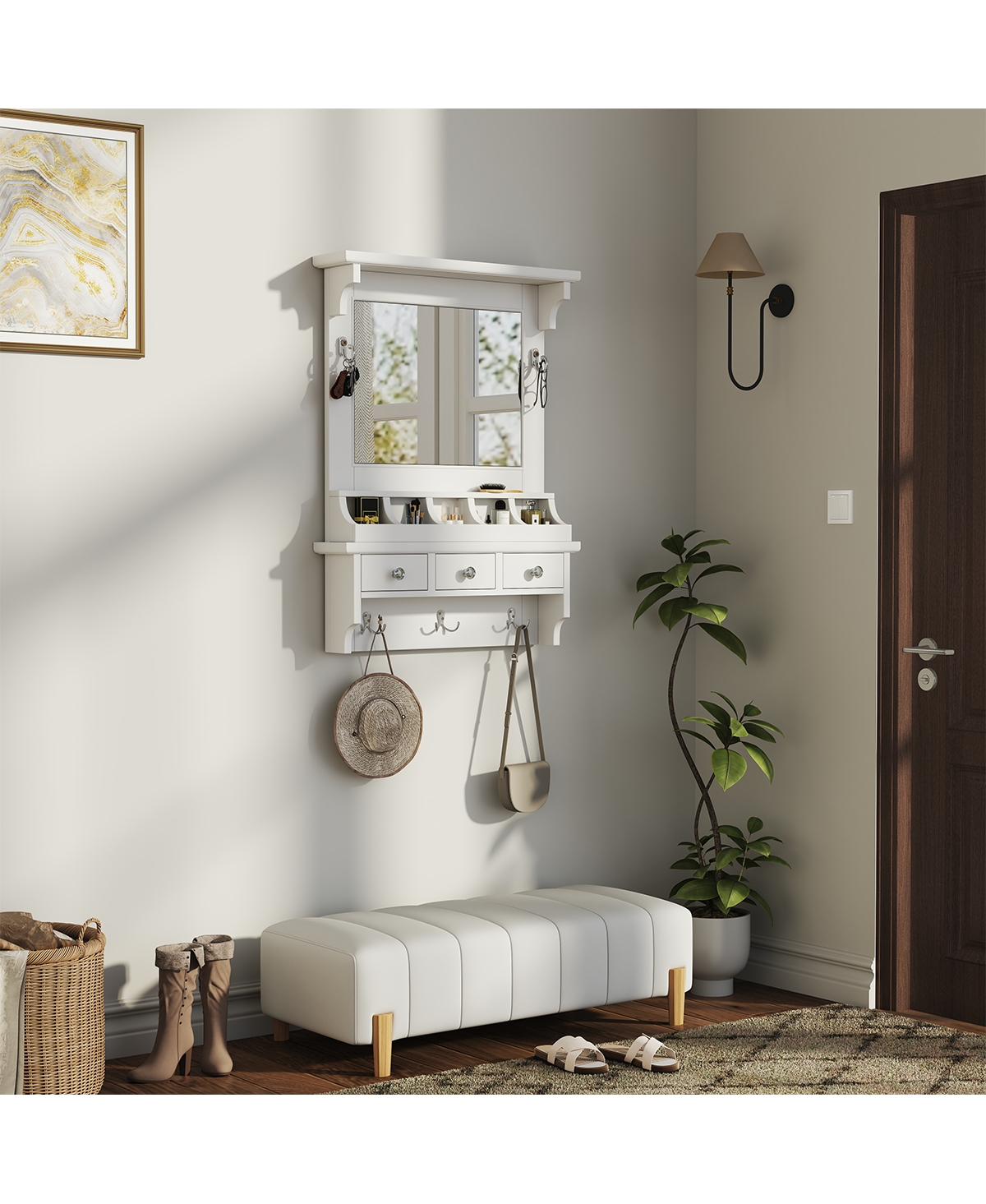 Click here for Flynama Space Saving Small Led Vanity Table with B... prices