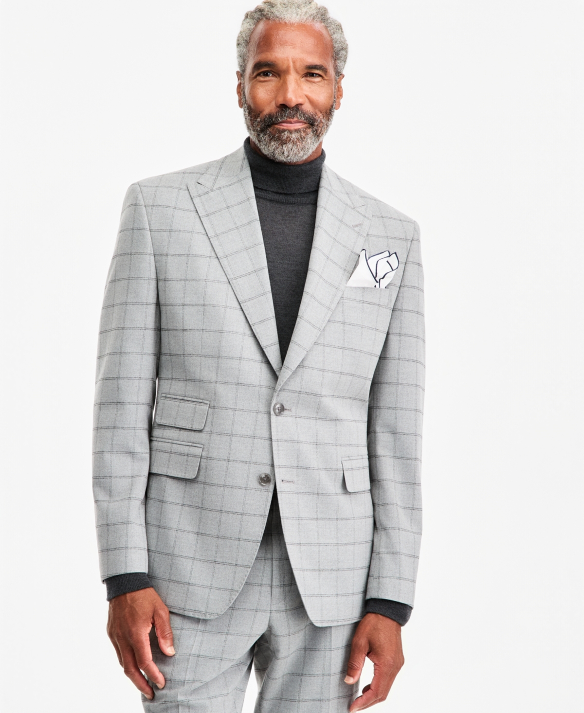 Click here for Tayion Collection Mens Classic-Fit Gray & Black Ch... prices