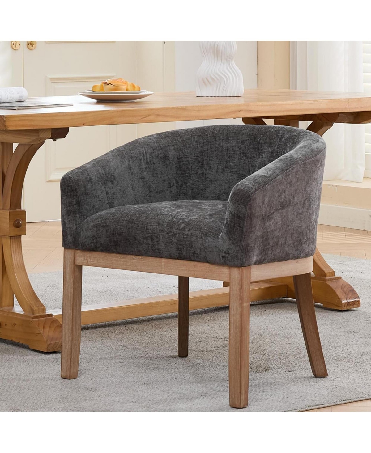 Click here for Rainsken Barrel Dining Chair  Farmhouse Linen Upho... prices