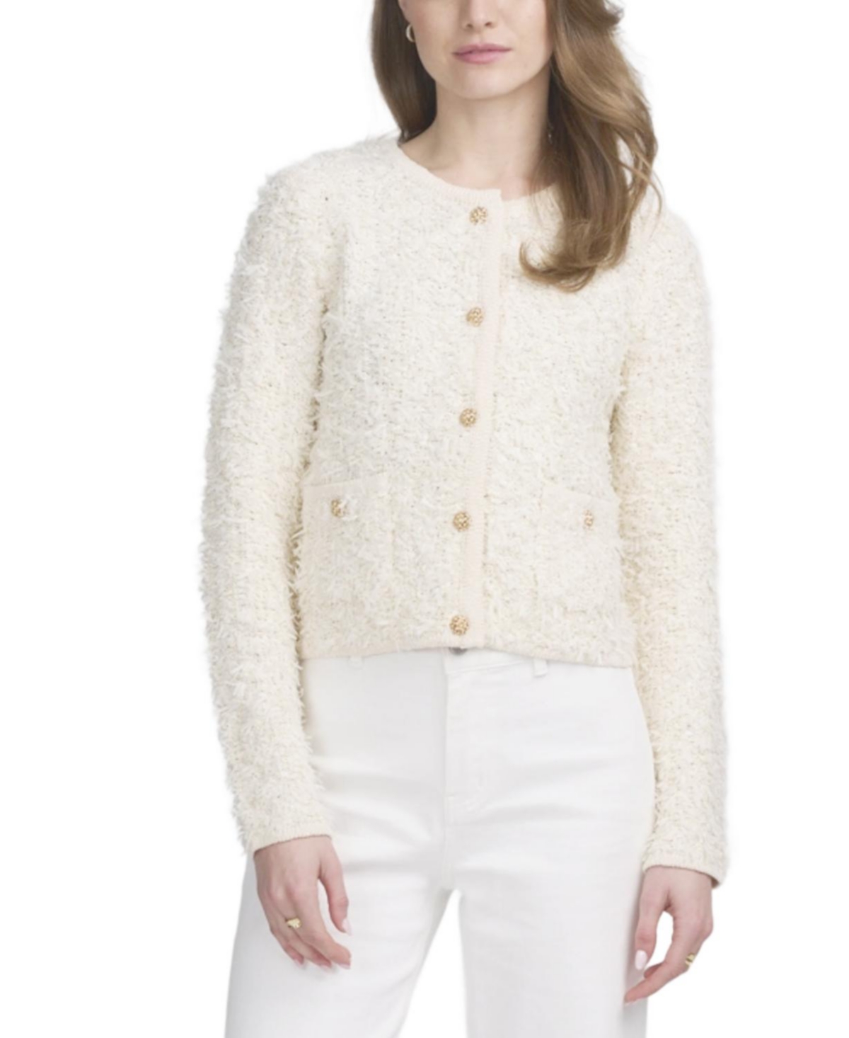 Click here for Elle Collection Womens Boucle Cardigan - Ivory whi... prices