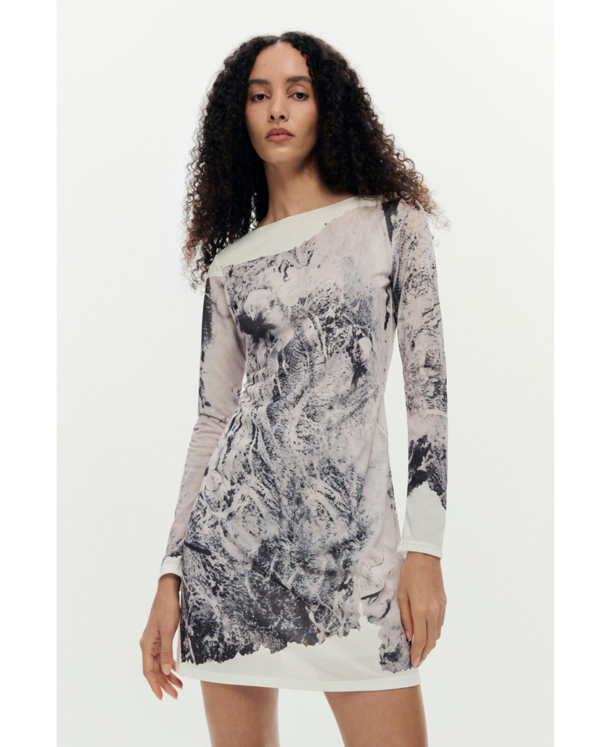 Click here for Desigual Womens Printed collage dress - Dark grey prices