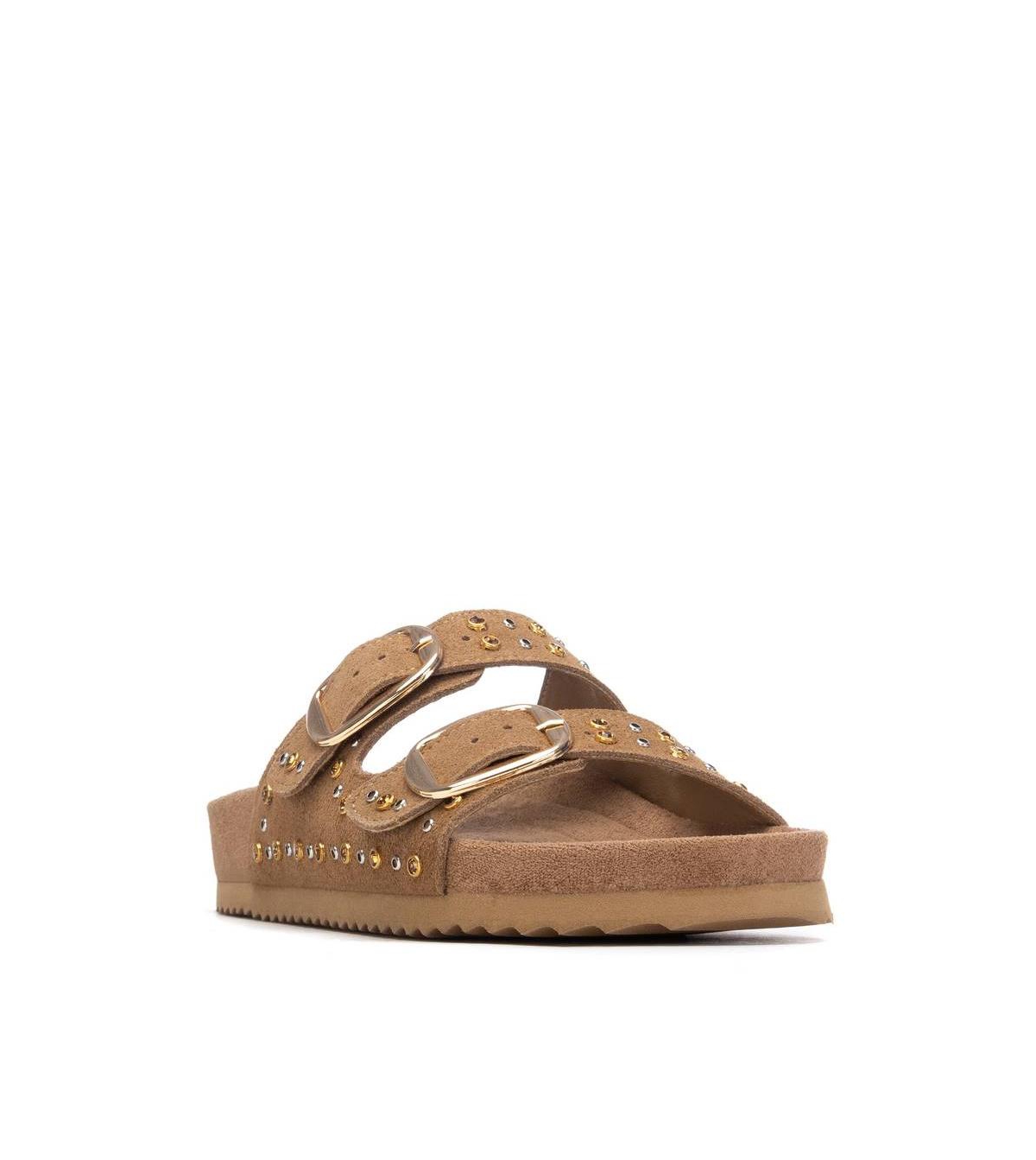 Click here for Xti Womens Suede Double Strap Buckle Sandals - Cam... prices