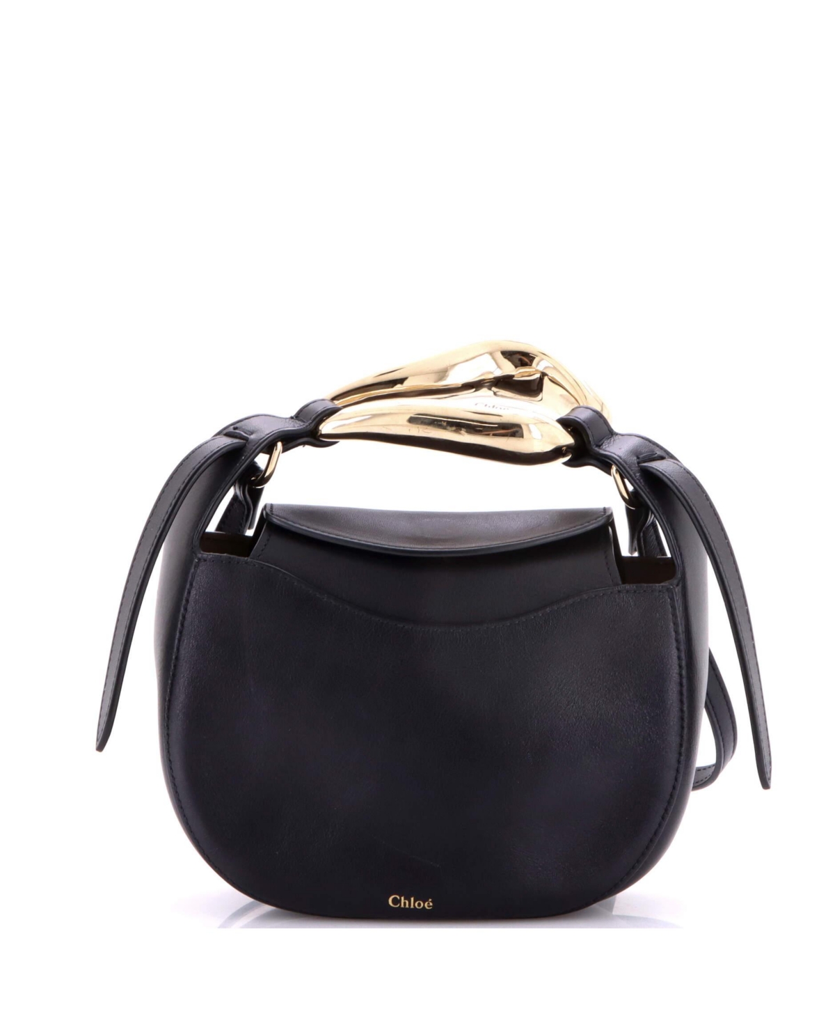 Click here for Pre-Owned Chloe Small Kiss Purse Bag Leather - Bla... prices