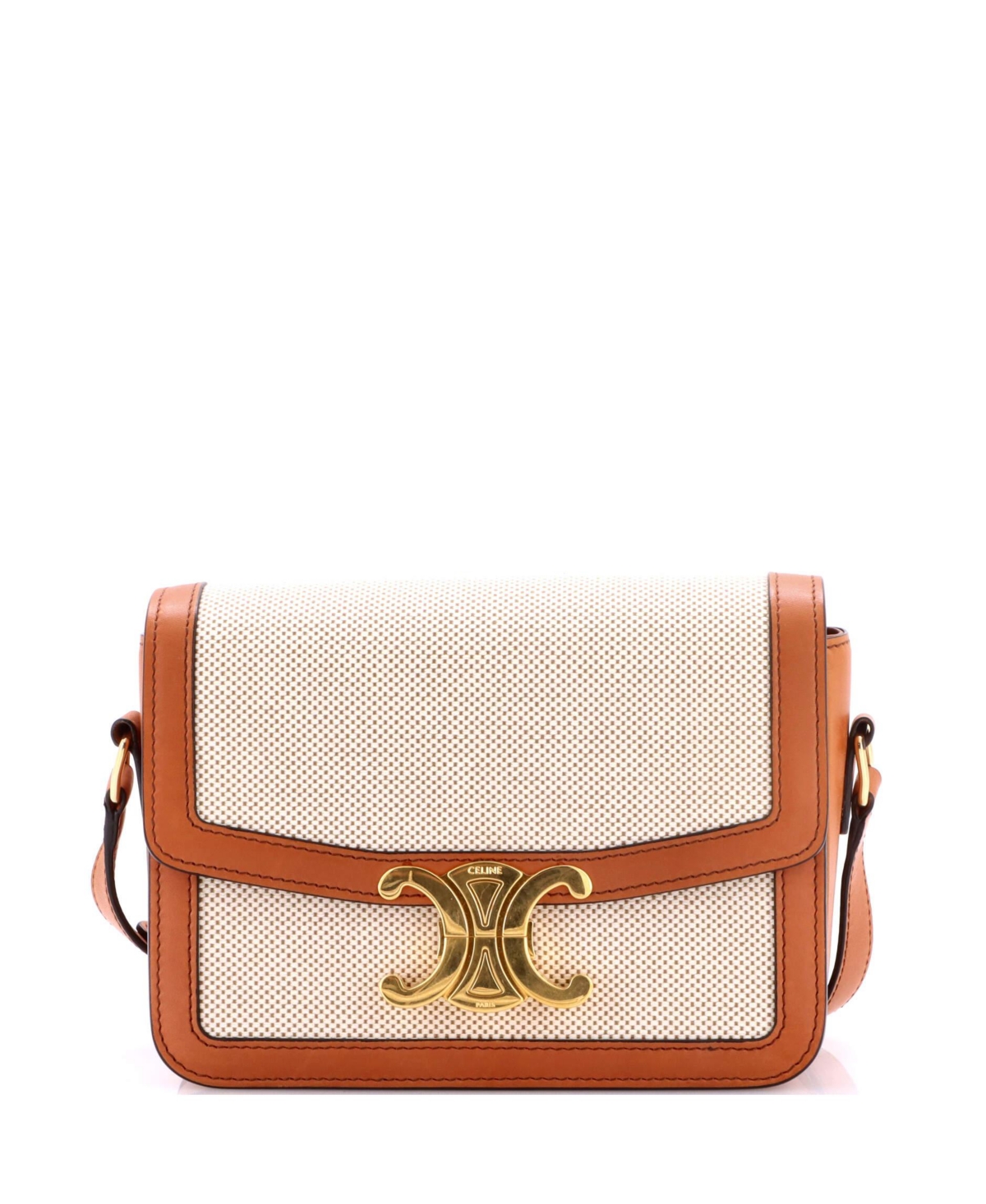 Click here for Pre-Owned Celine Teen Triomphe Shoulder Bag Canvas... prices