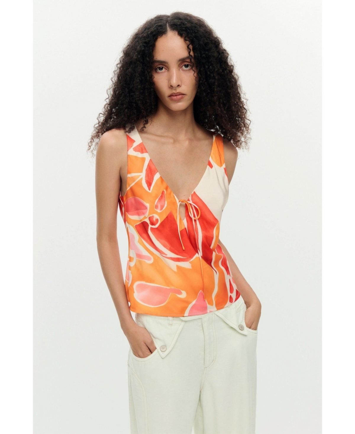 Click here for Desigual Womens Petal Strap Blouse - Orange prices
