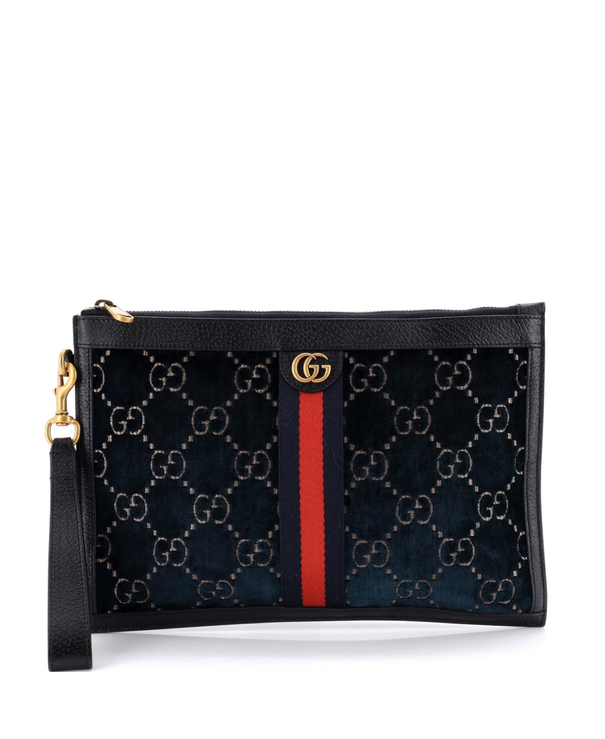 Click here for Pre-Owned Gucci Large Ophidia Zip Pouch Gg Velvet... prices