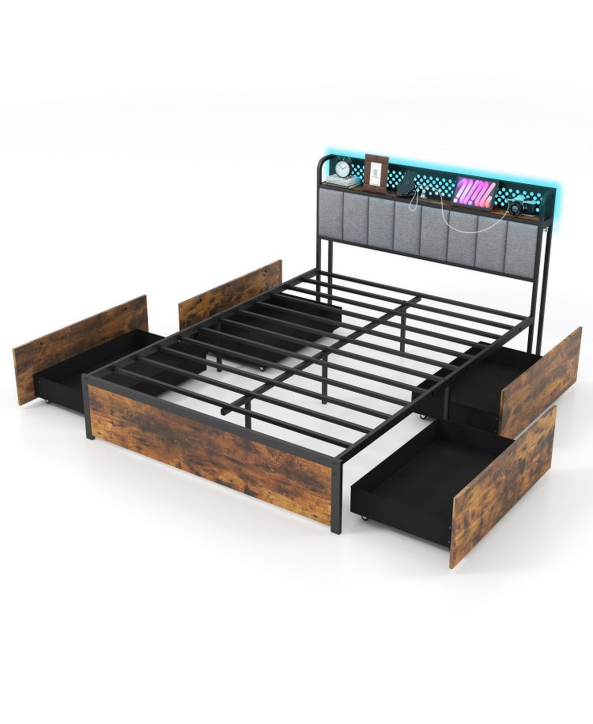 Click here for Gouun Metal Platform Bed Frame with Led Lights and... prices