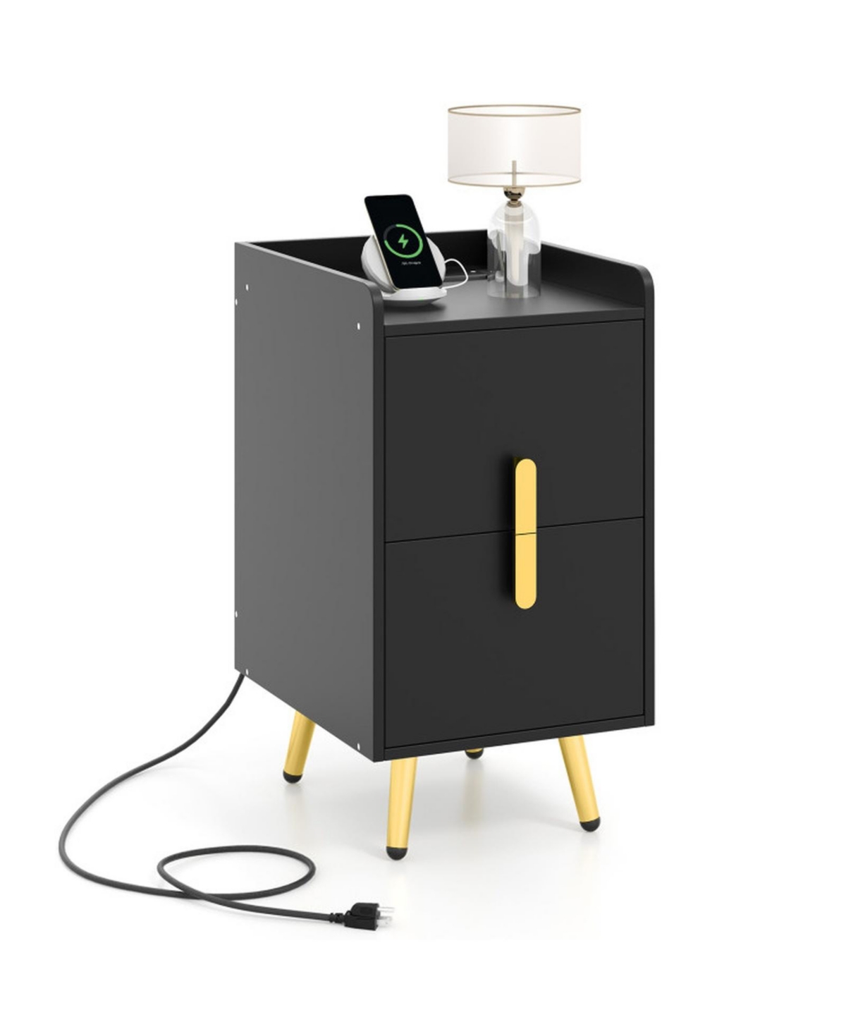 Click here for Gouun Nightstand with 2 Drawers and Usb Charging P... prices