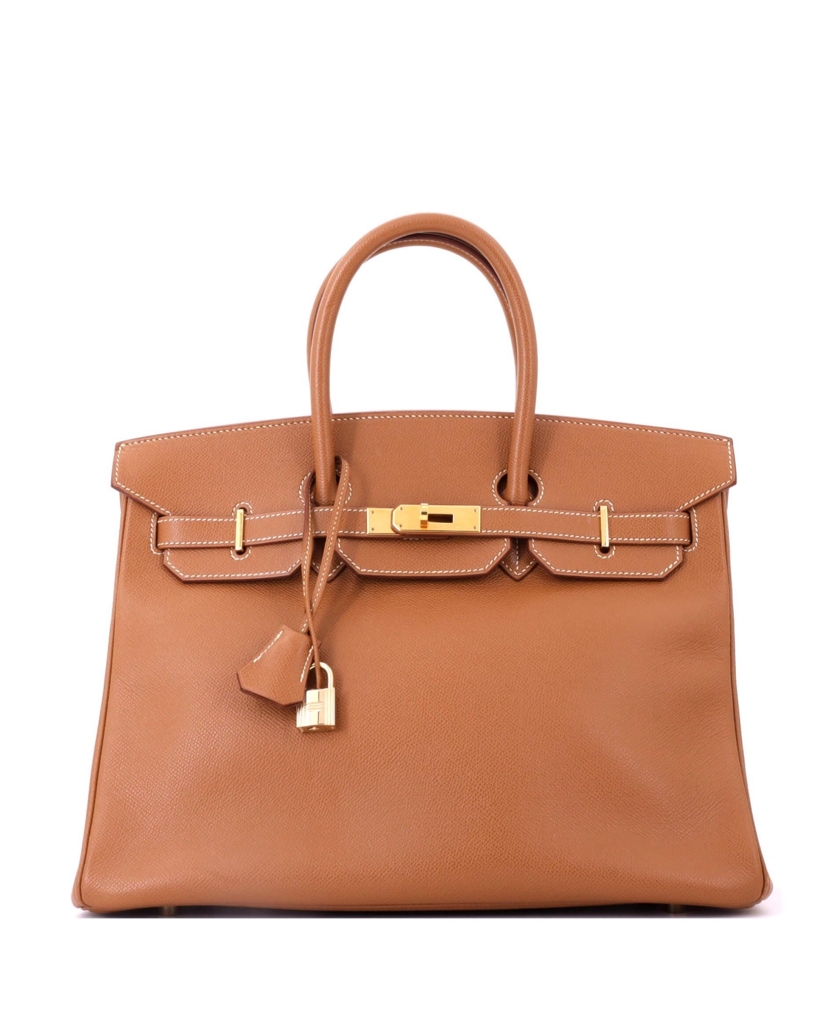 Click here for Pre-Owned HERMES Birkin 35 Handbag Brown Veau Grai... prices