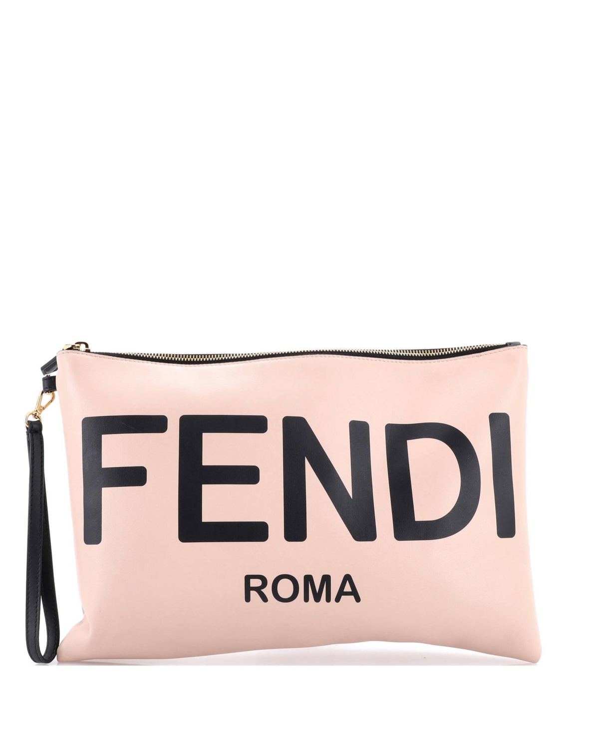 Click here for Pre-Owned Fendi Large Logo Wristlet Clutch Printed... prices
