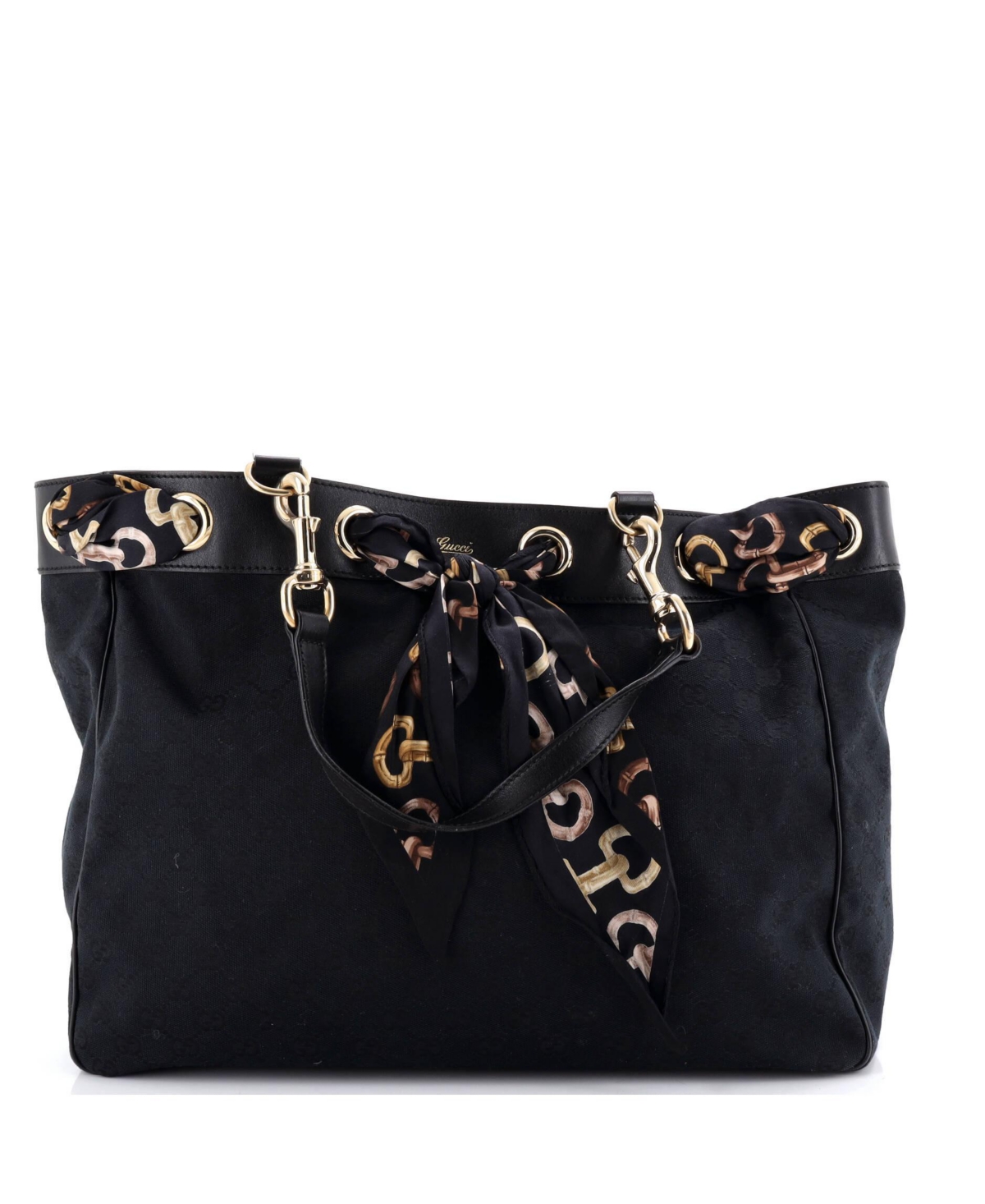 Click here for Pre-Owned Gucci Large Positano Tote Gg Canvas - Bl... prices