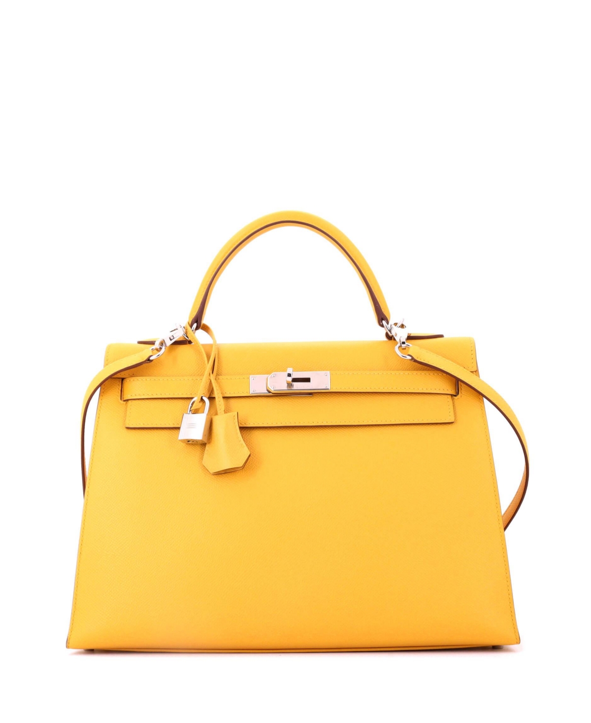 Click here for Pre-Owned HERMES Kelly 32 Handbag Yellow Epsom wit... prices