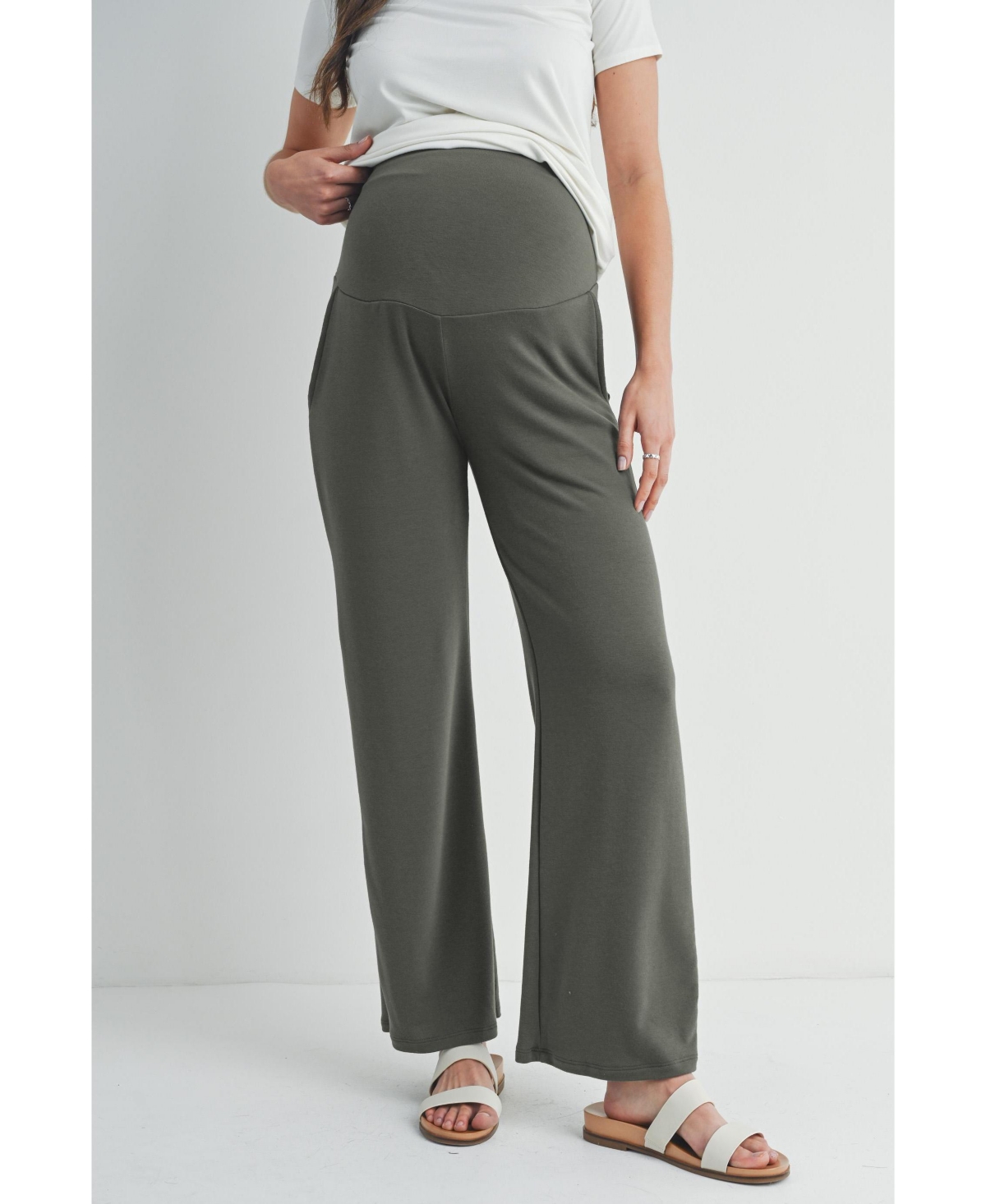 Click here for Hello Miz Maternity Over-the-Belly Wide Leg Lounge... prices