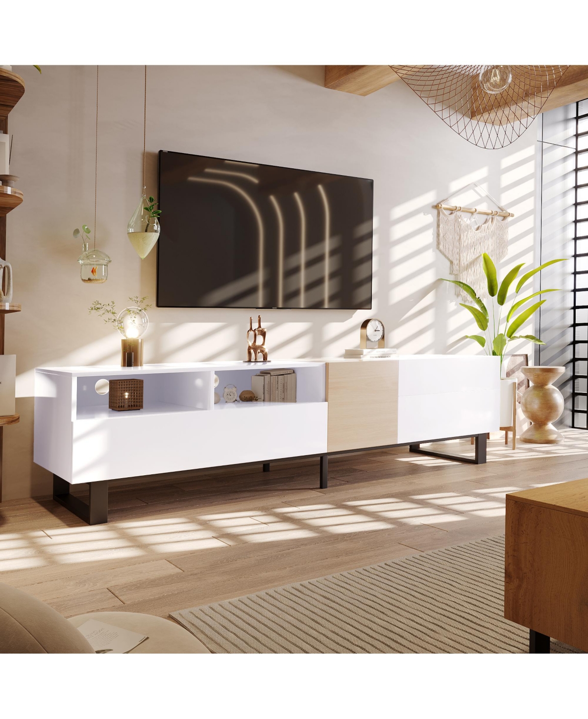 Click here for Rainsken Modern Wooden Media Console for 80 Inch T... prices