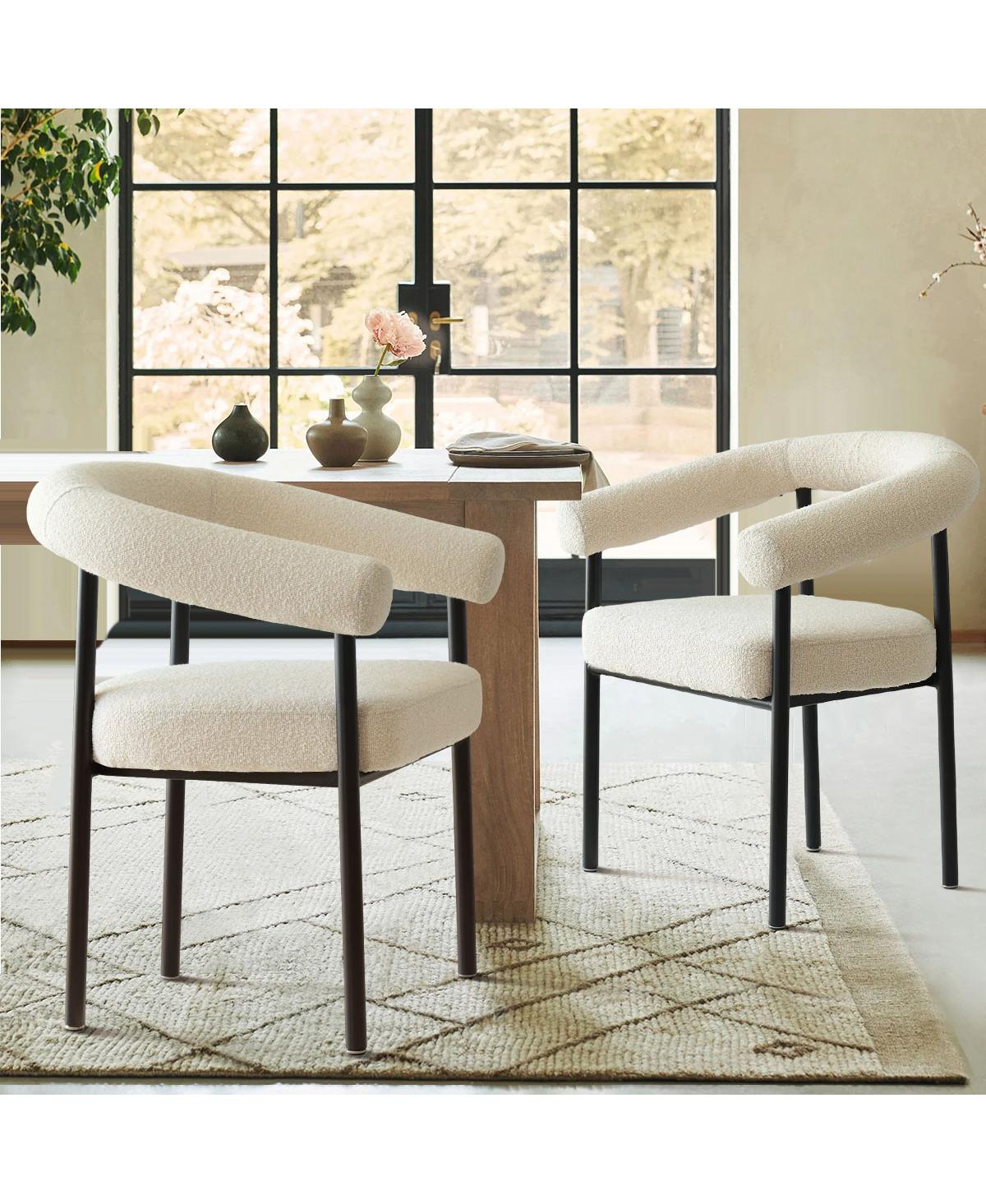 Click here for Maison Boucle Set of 2 Boucle Upholstered Dining A... prices