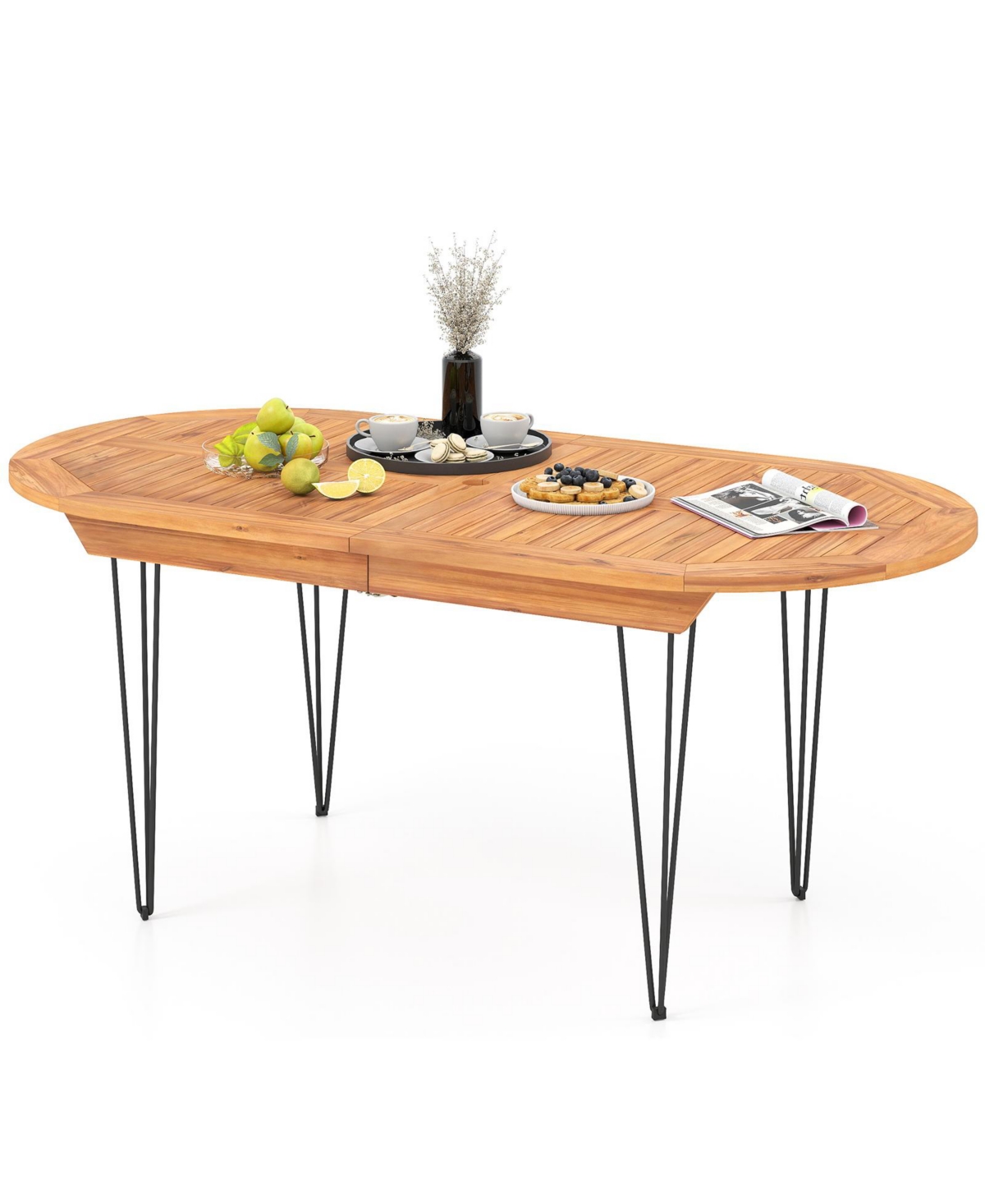 Click here for Gymax 71 Patio Dining Table 6 Person Large Oval Ta... prices