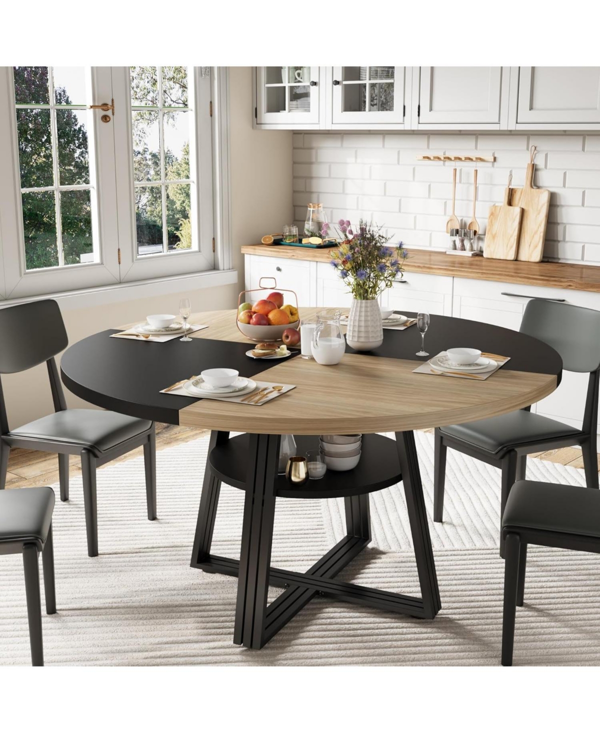 Click here for gaomon Round Dining Table for 4-6  47.2 in Farmhou... prices